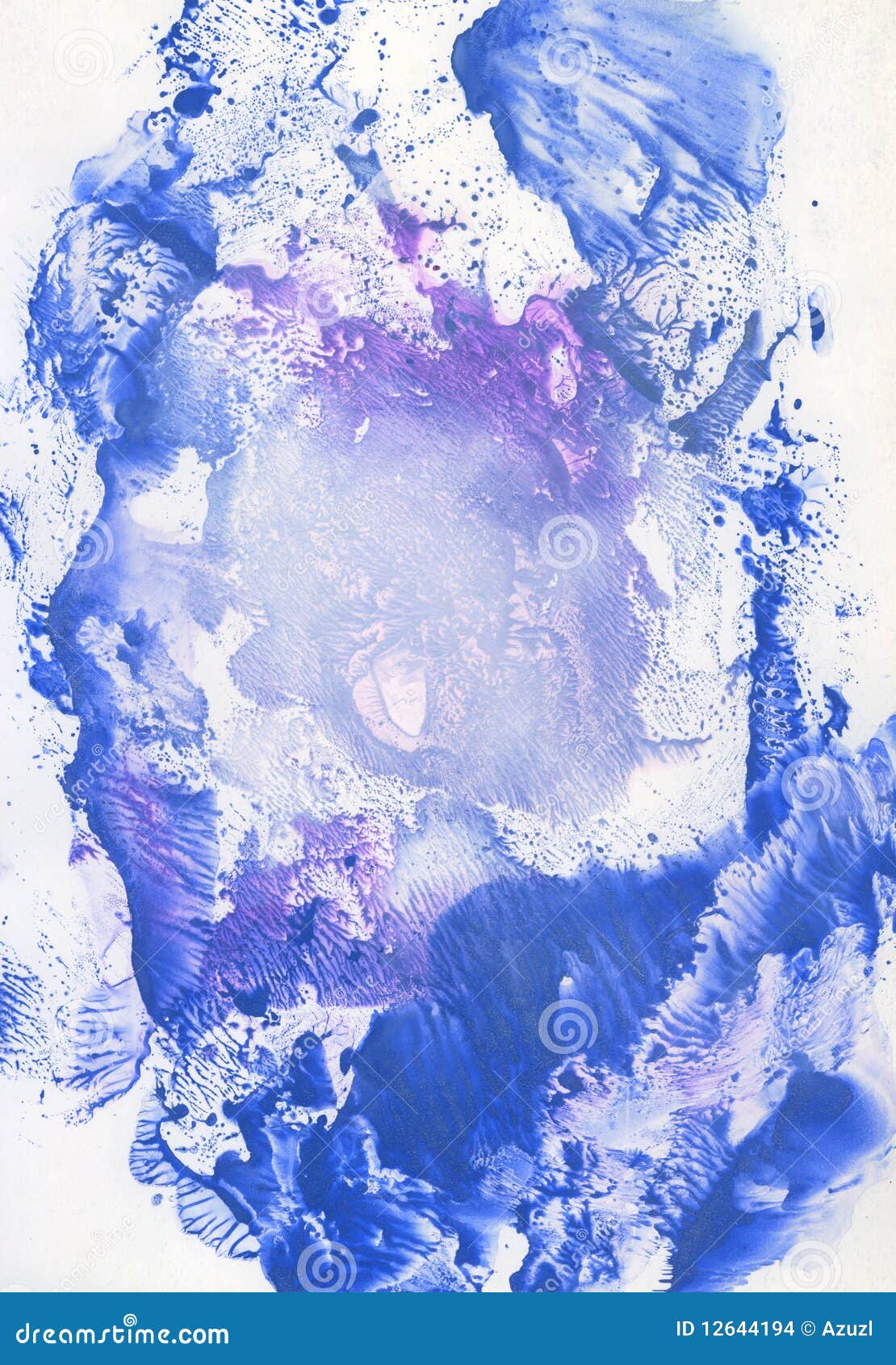 Blue and White Gouache Painting Stock Illustration - Illustration of ...