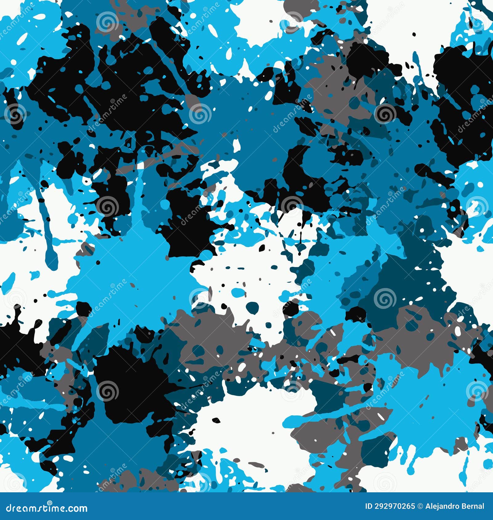 Blue White and Grey Splash Spots Camouflage Seamless Pattern Stock ...