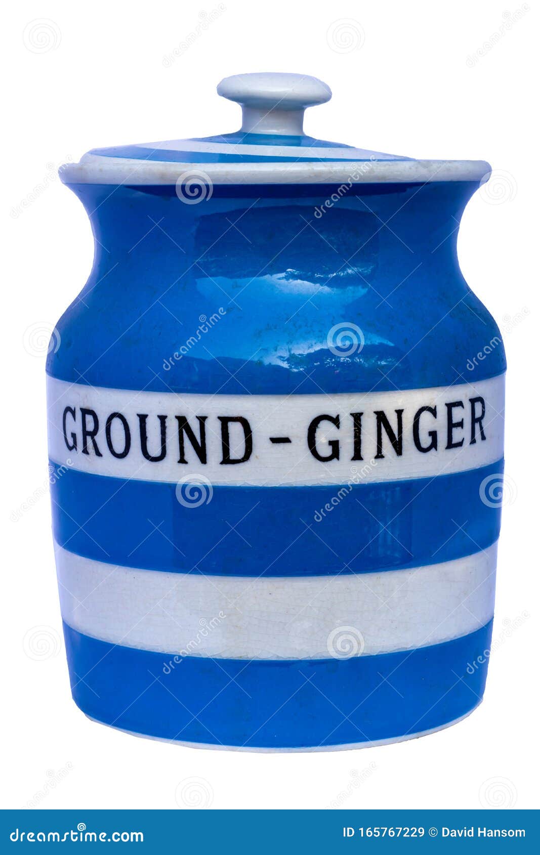 Blue and White Ground Ginger Container Stock Image - Image of ginger ...