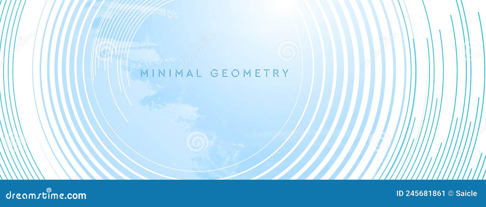 Blue White Grunge Geometric Background with Round Lines Stock Vector ...