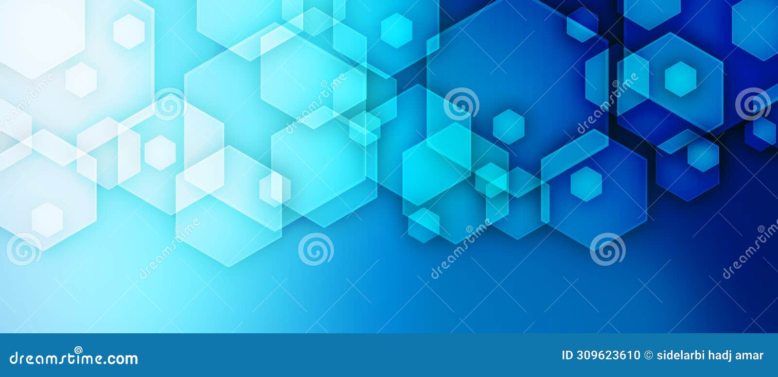 Blue and White Hexagons Abstract Tech Banner Design. Geometric ...