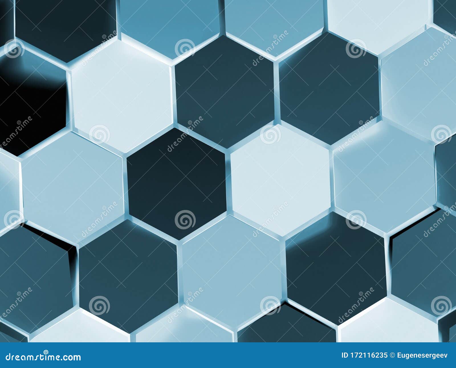 Blue and White Honeycomb Blocks. 3d Rendering Stock Illustration ...