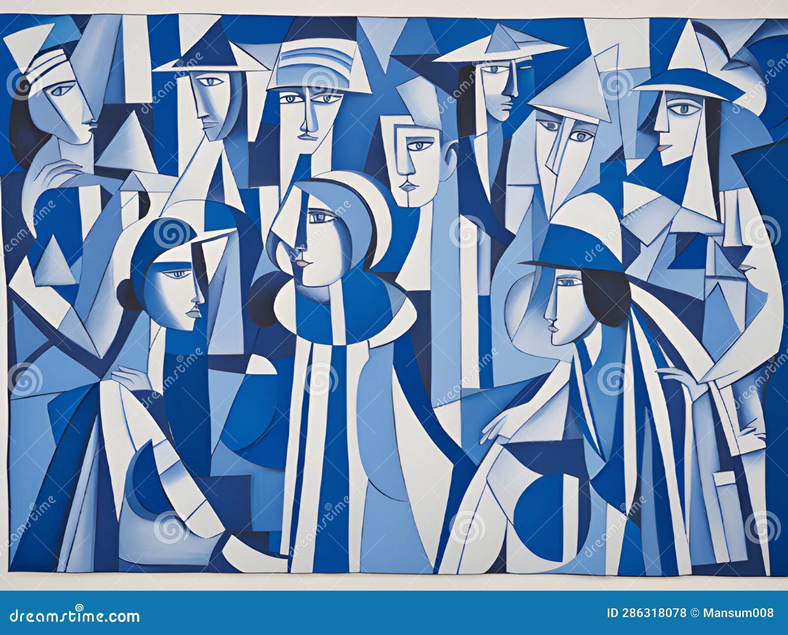 Blue and White of Human Cartoon Shape, Ai Generated Stock Illustration ...