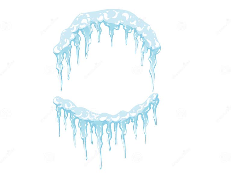 Blue and White Icicles Spiked Sharp Ice Vector Illustration Isolated on ...