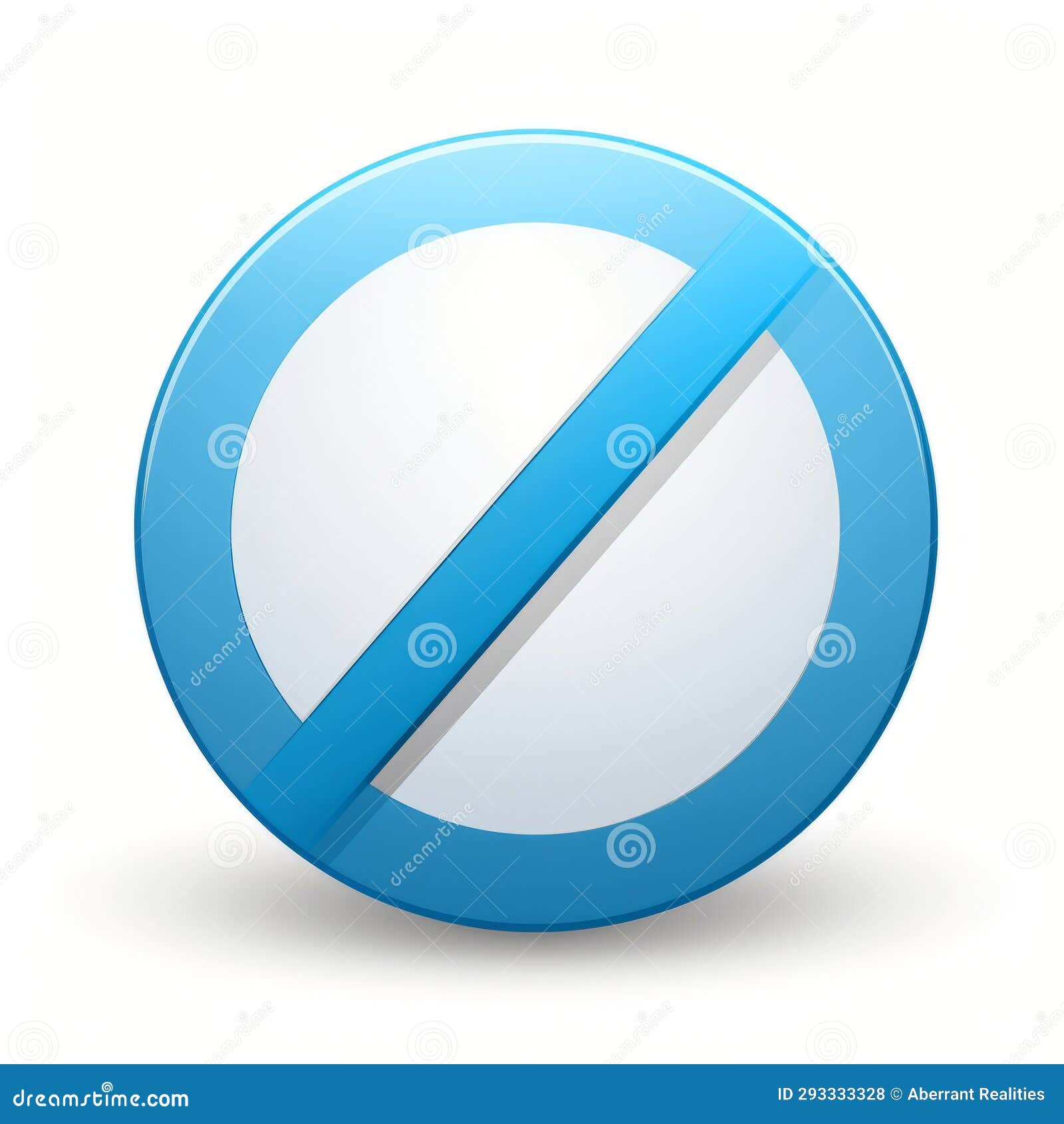 A Blue and White Icon of a No Entry Sign Stock Illustration ...