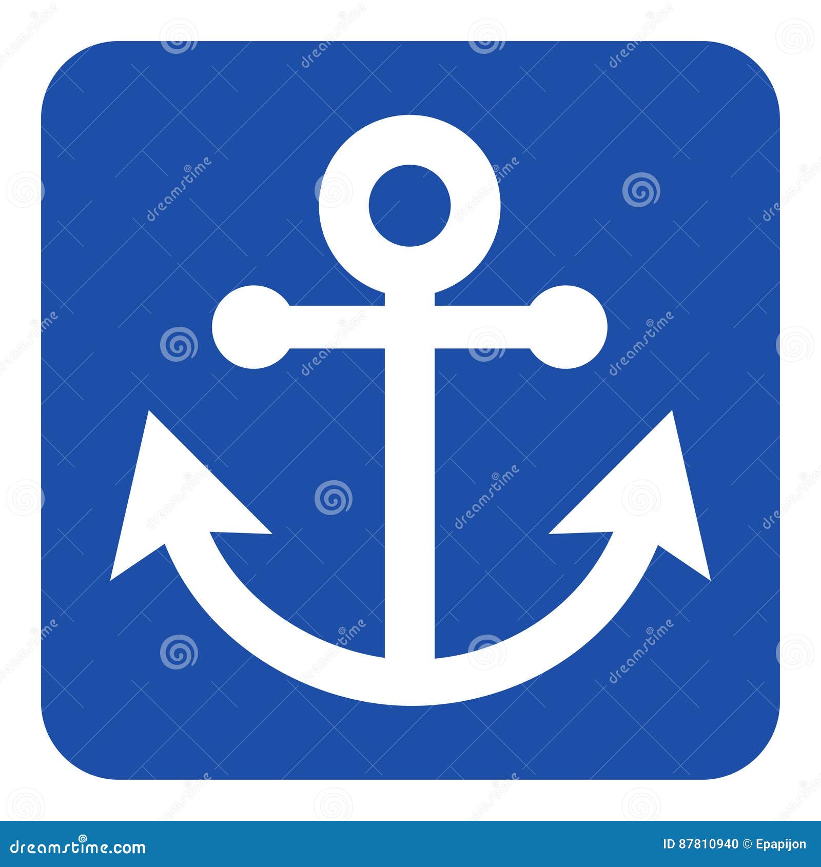 Blue, White Information Sign - Anchor Icon Stock Vector - Illustration ...