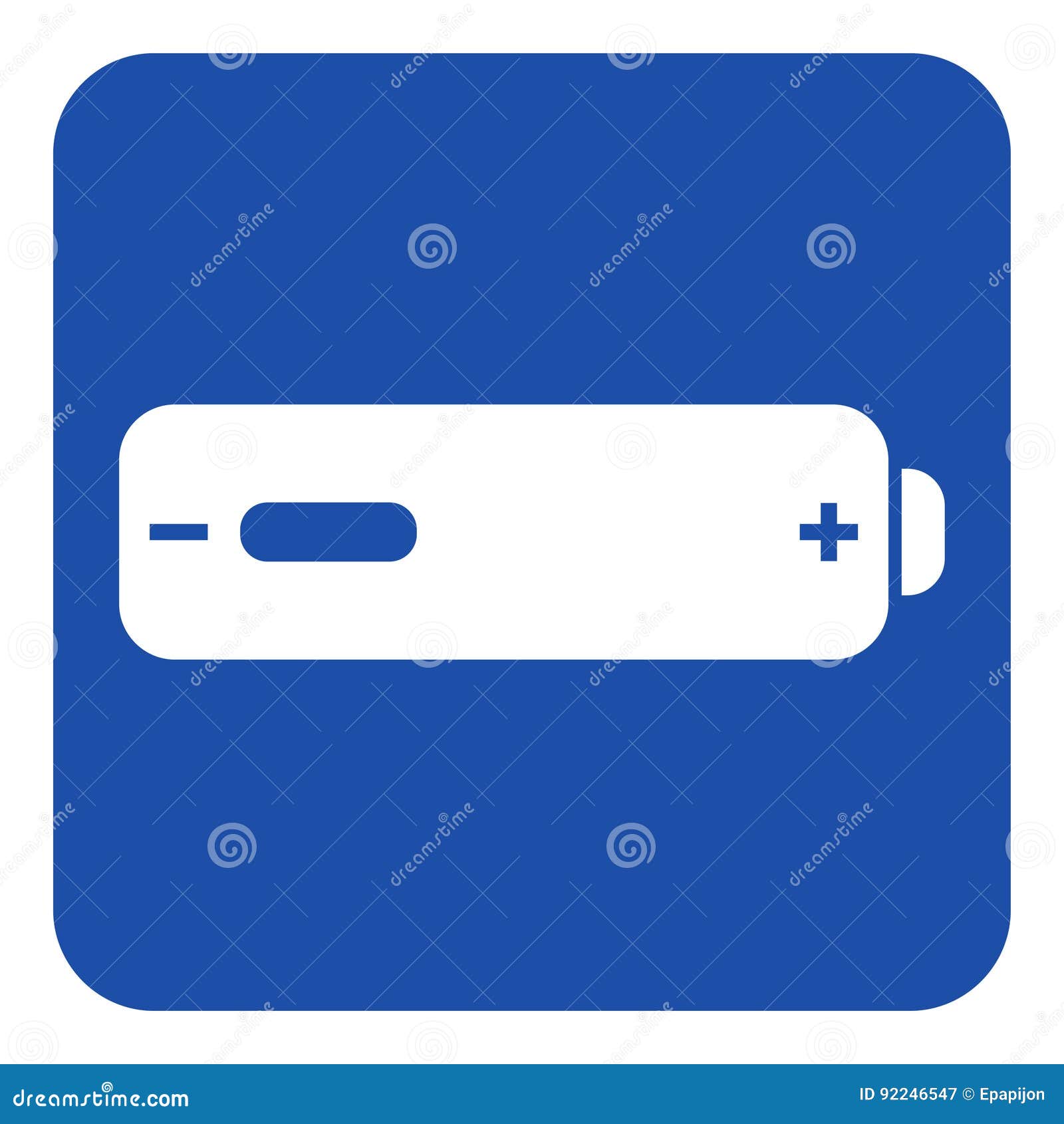 Blue, White Information Sign - Battery Low Icon Stock Vector ...