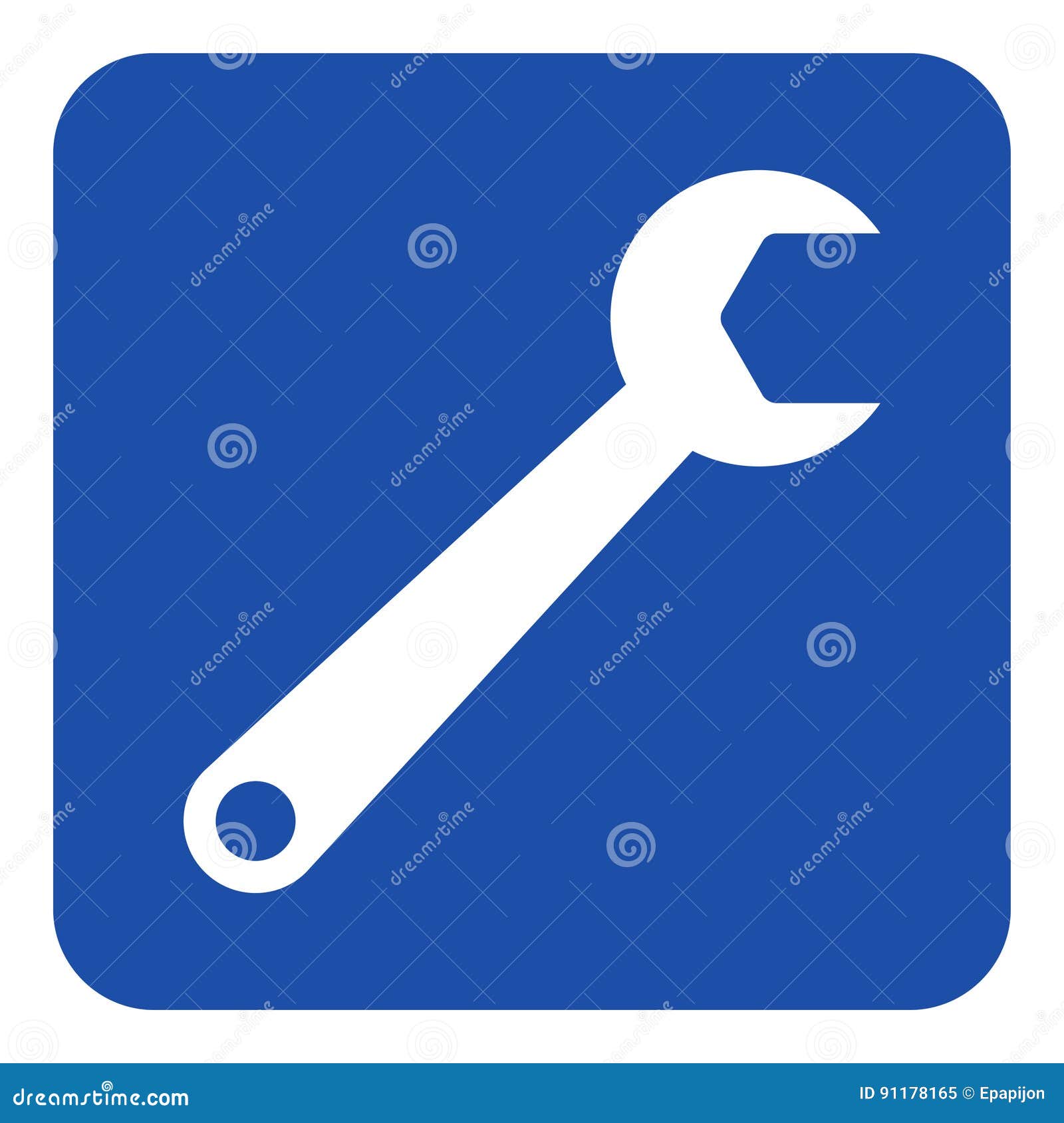 Blue, White Information Sign - Spanner Icon Stock Vector - Illustration ...