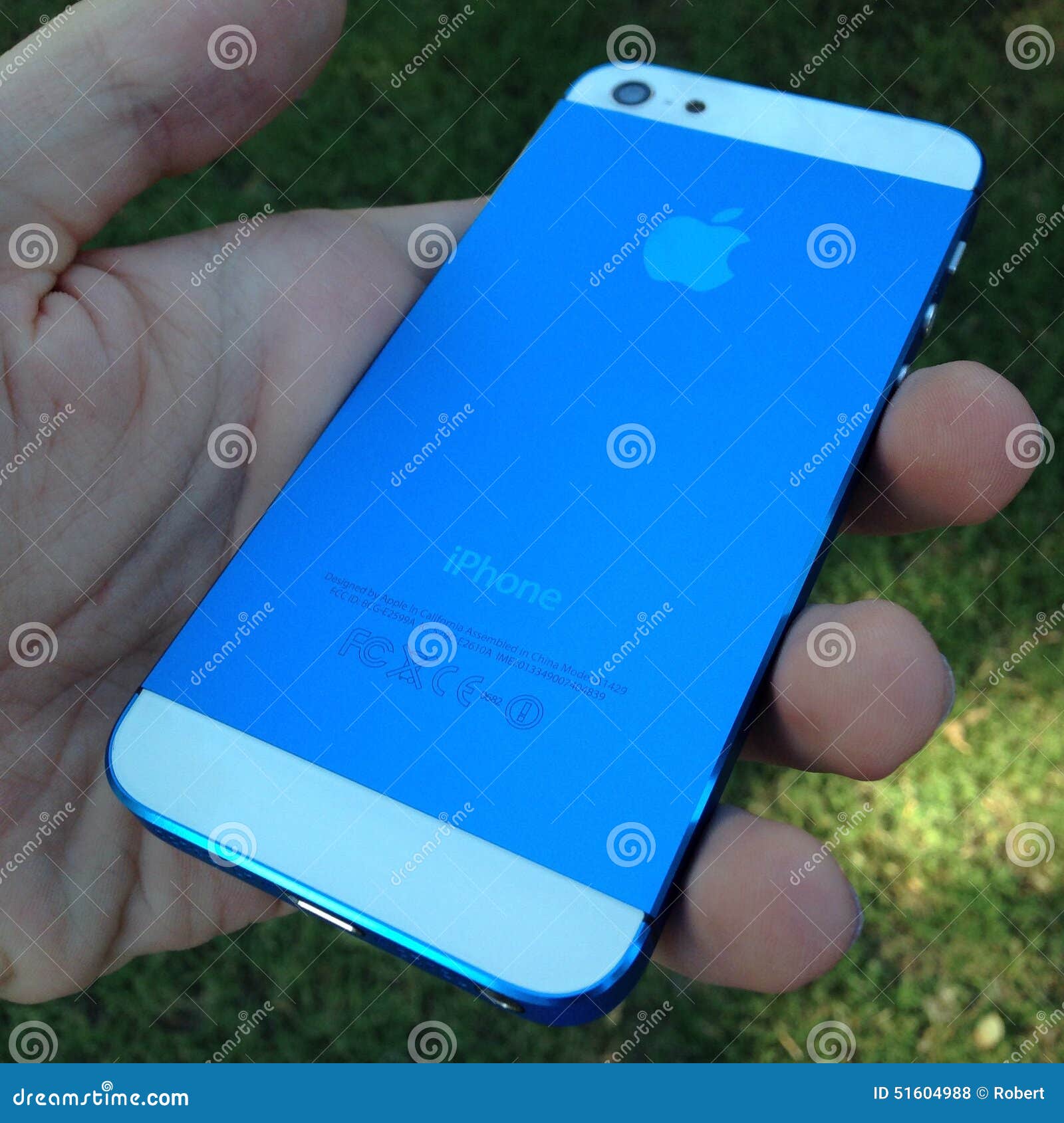 Blue white iphone editorial stock photo. Image of custom - 51604988