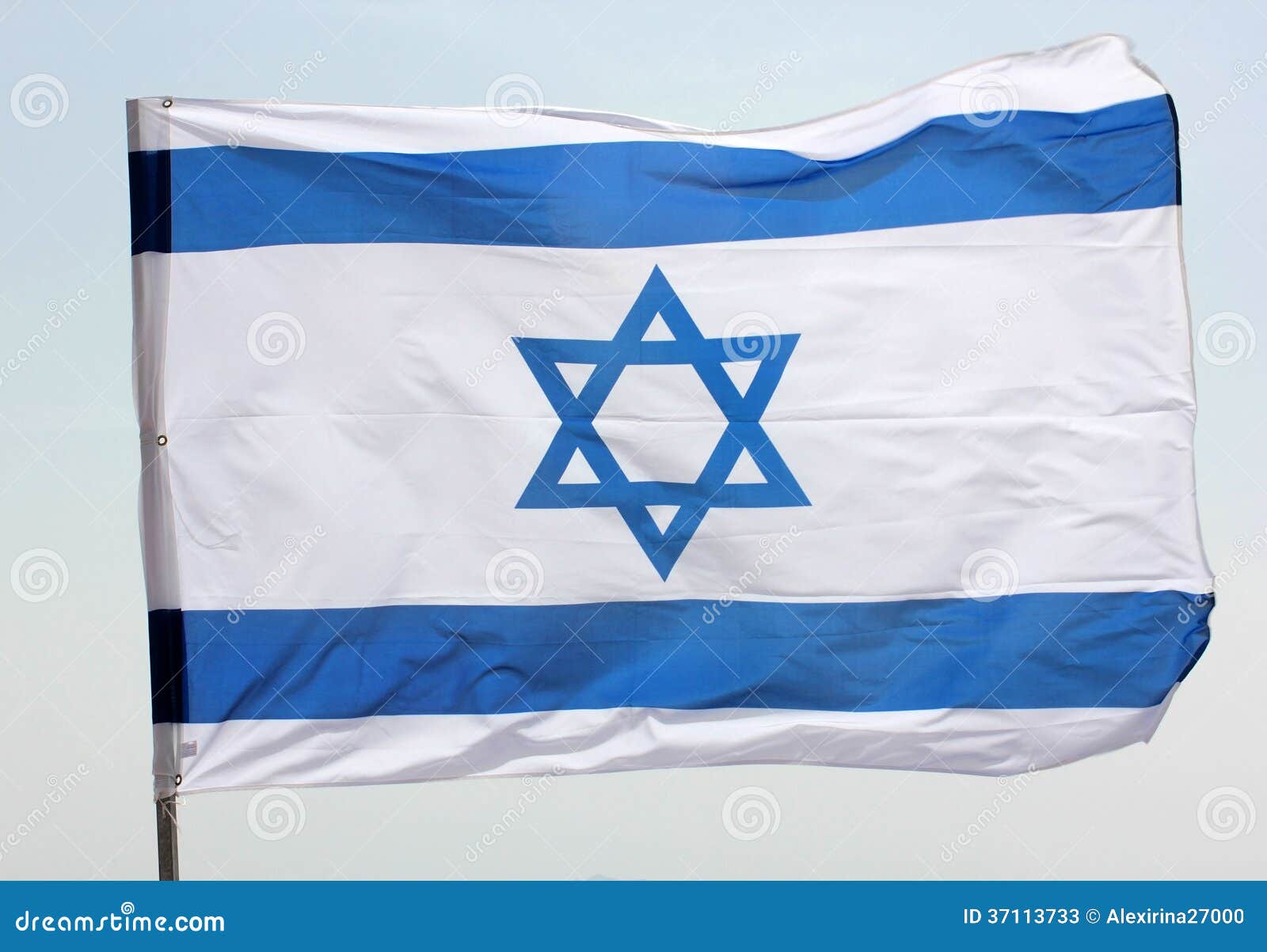 Blue and White Israeli Flag Stock Image - Image of freedom, jewish ...
