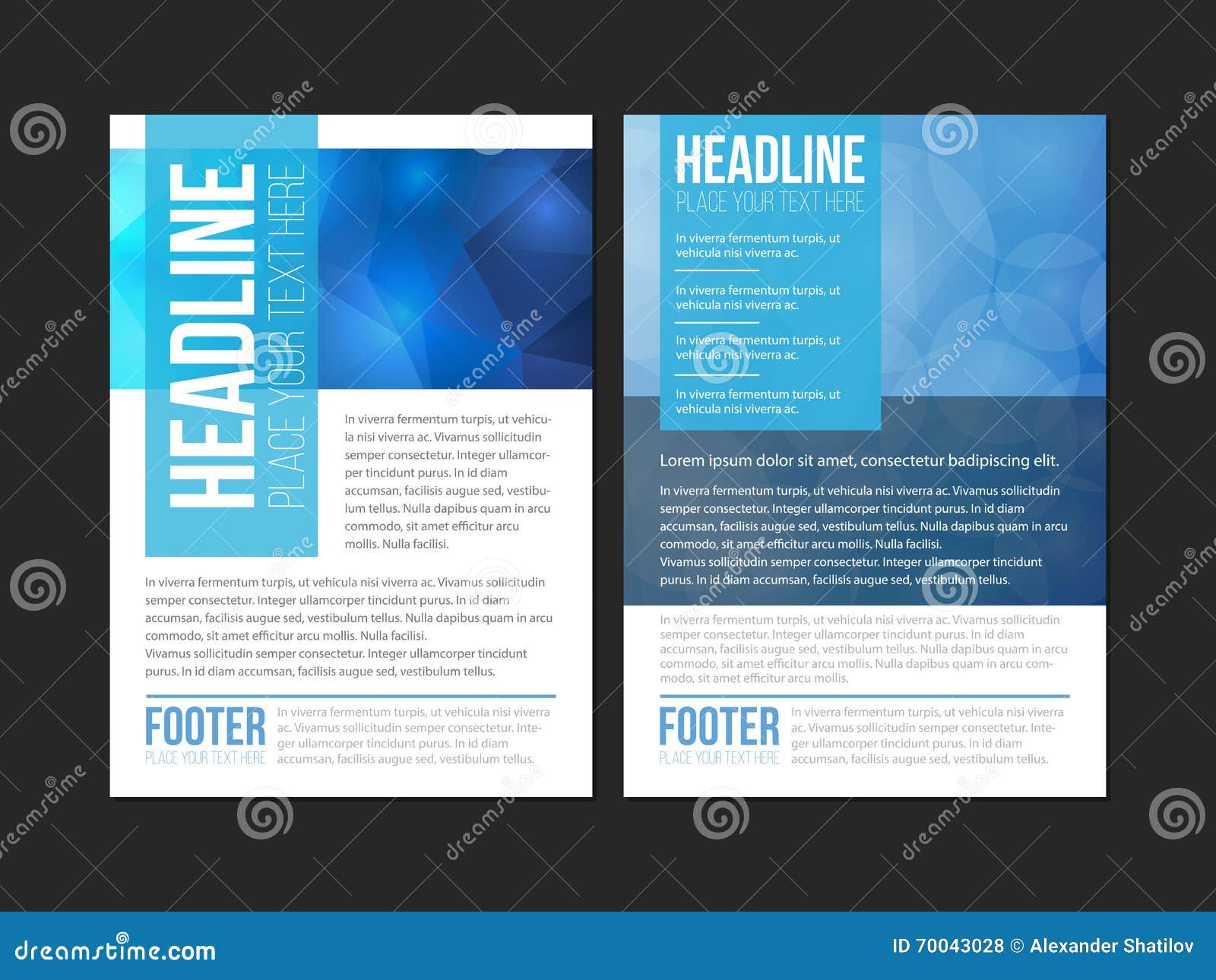 Blue White Leaflet Brochure Flyer Template, Book Cover, Presentation ...