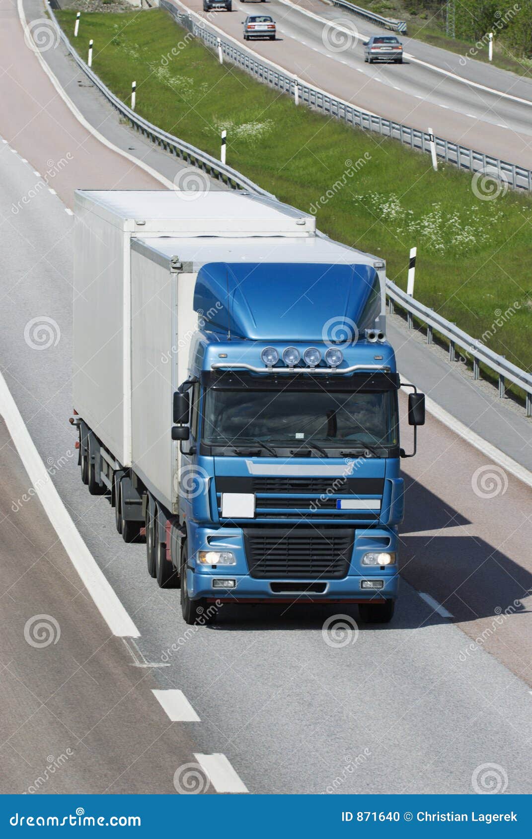 Blue and white lorry stock photo. Image of transport, traffic - 871640