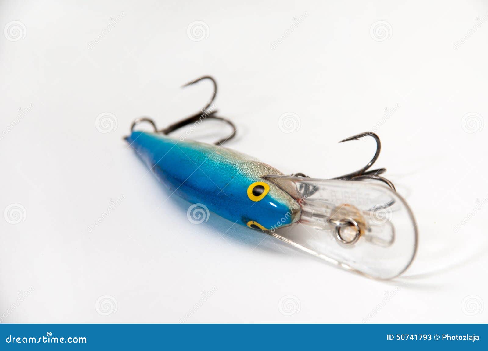 Blue and White Lure for Fishing with a Three-arm Hooks Stock Image ...