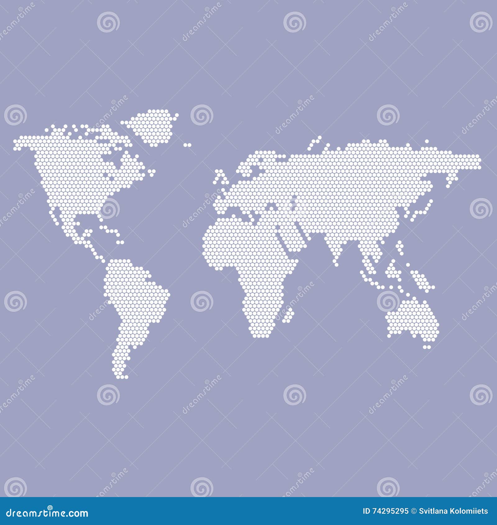 Blue and White Map of the World Stock Vector - Illustration of icon ...