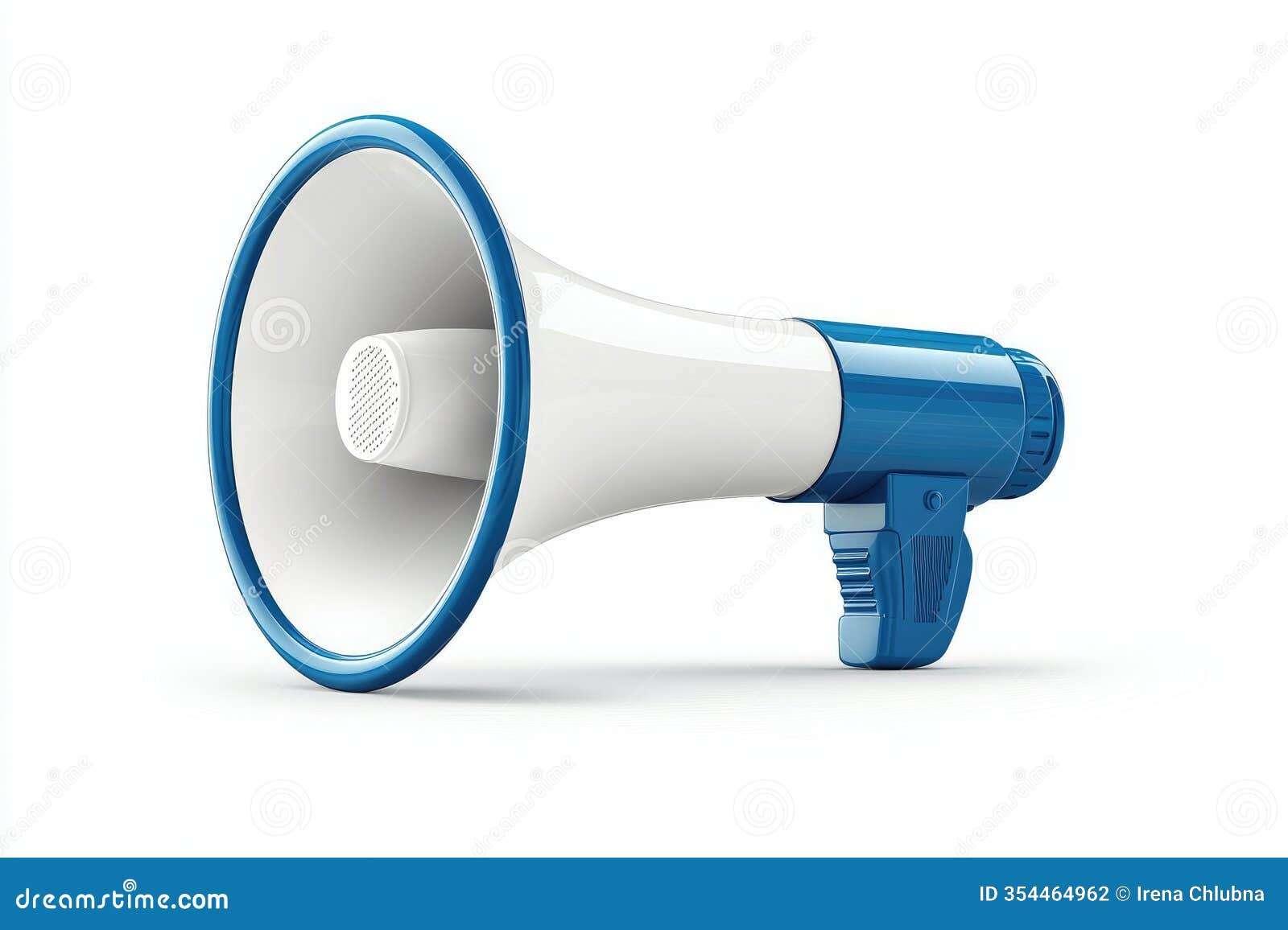 Blue and White Megaphone Lying on White Background Stock Illustration ...