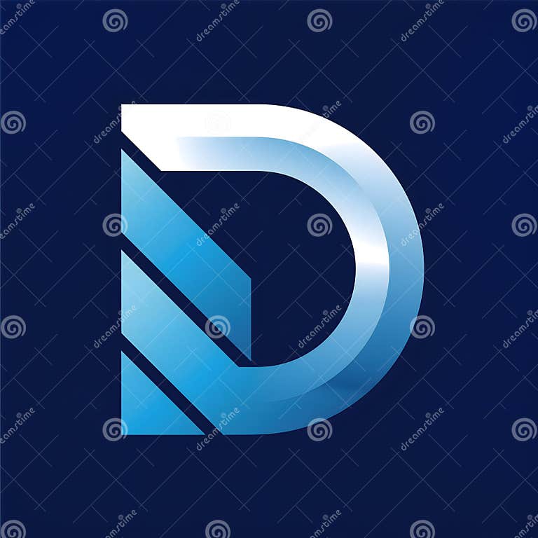 Blue and White Modern Initial D Digital Logo Design Stock Illustration ...