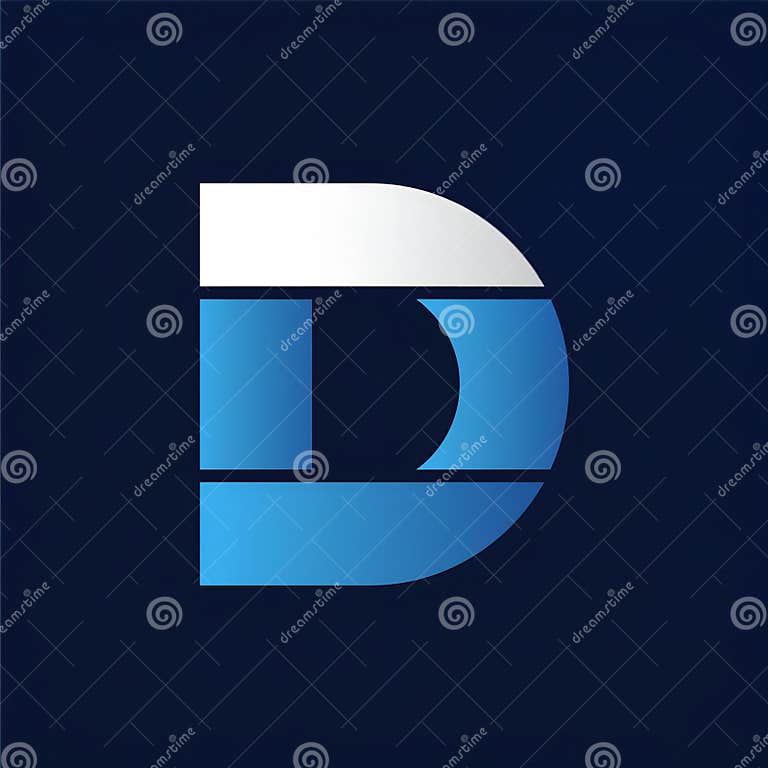 Blue and White Modern Initial D Digital Logo Design Stock Illustration ...