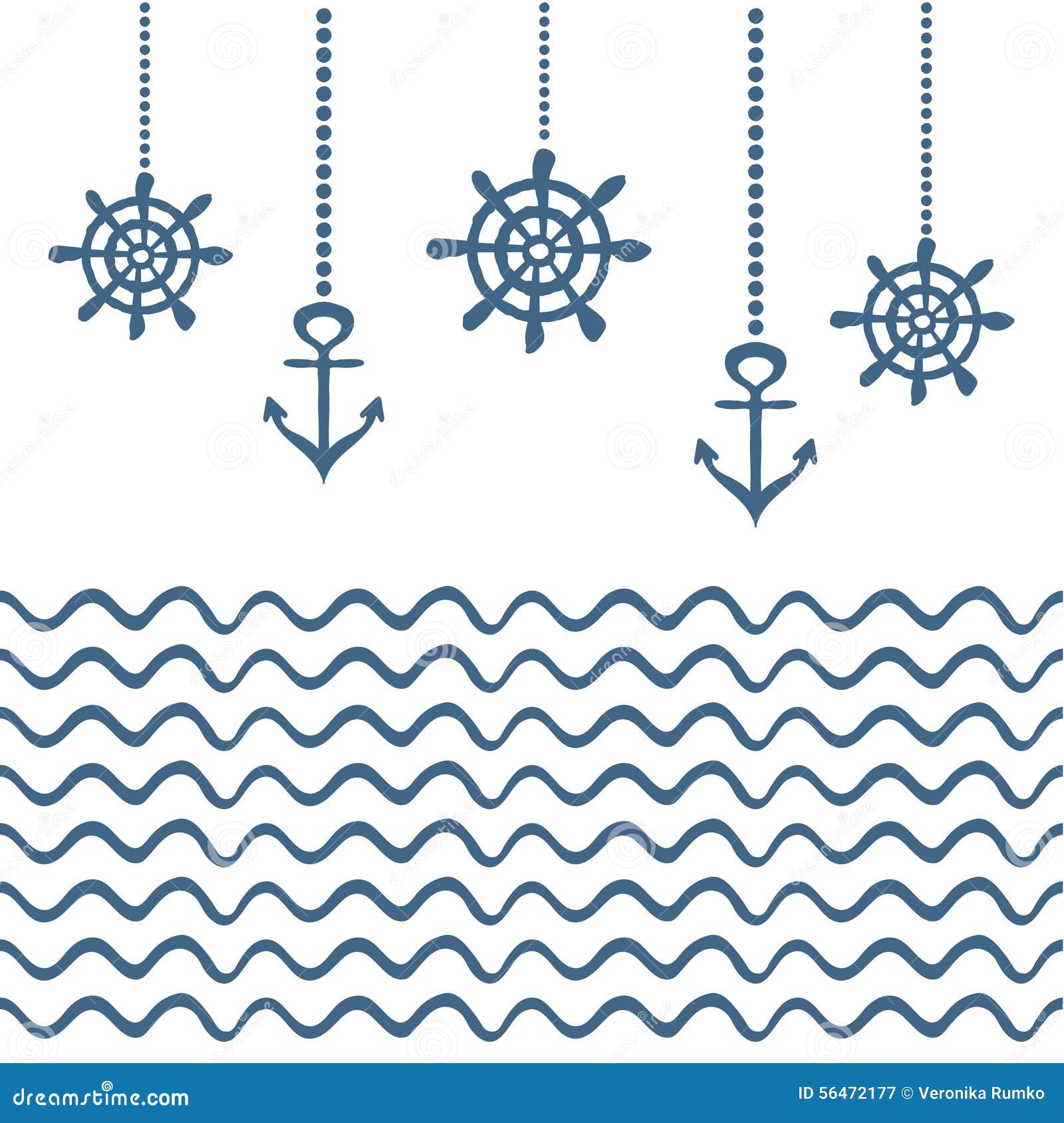 Blue and White Nautical Template Stock Vector - Illustration of grunge ...