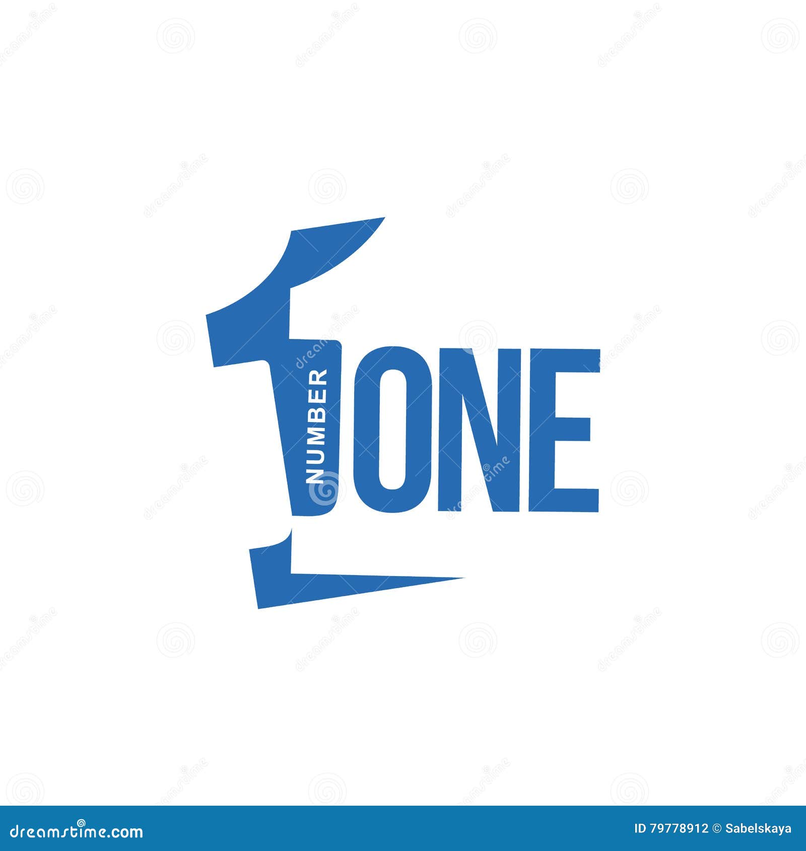 Blue and White Number One Diagonal Logo Template Stock Vector ...