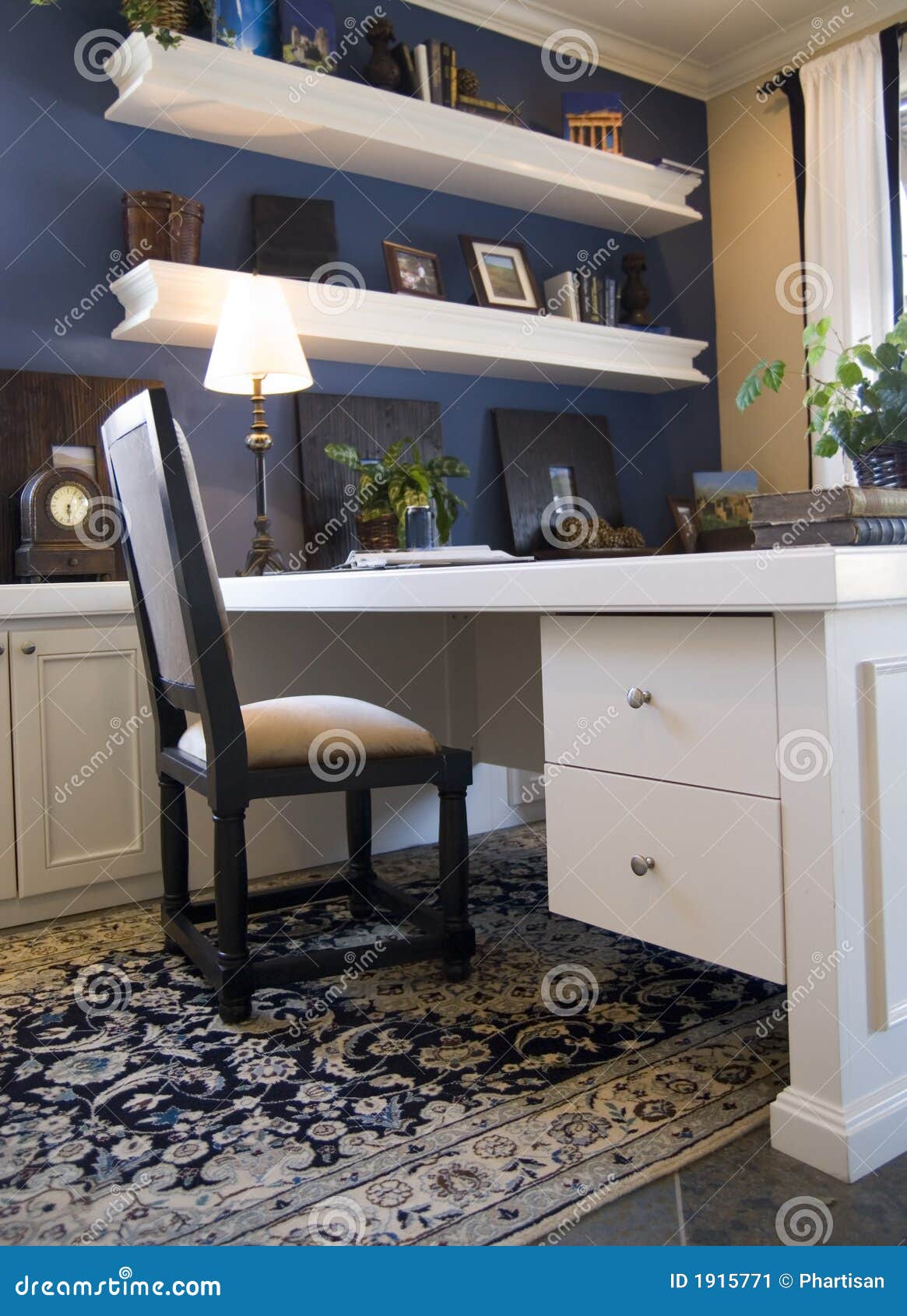 Blue and White Office stock image. Image of blue, drawer - 1915771