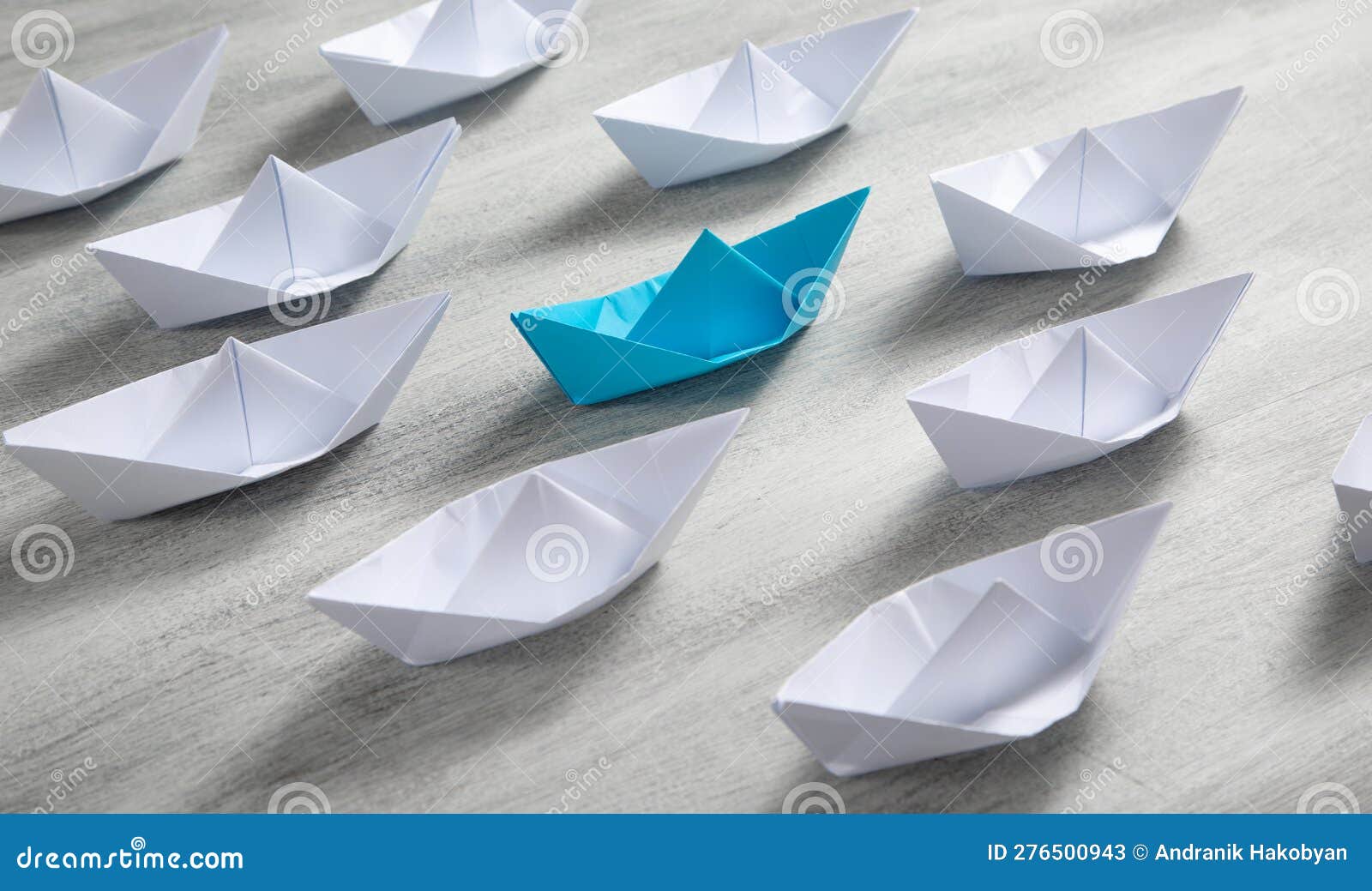Blue and White Paper Boats. Business Concept Stock Image - Image of ...