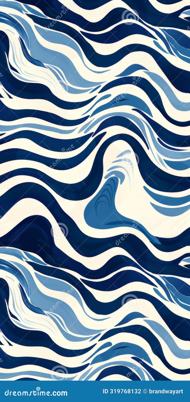 Blue and White Pattern with Wavy Lines Stock Illustration ...