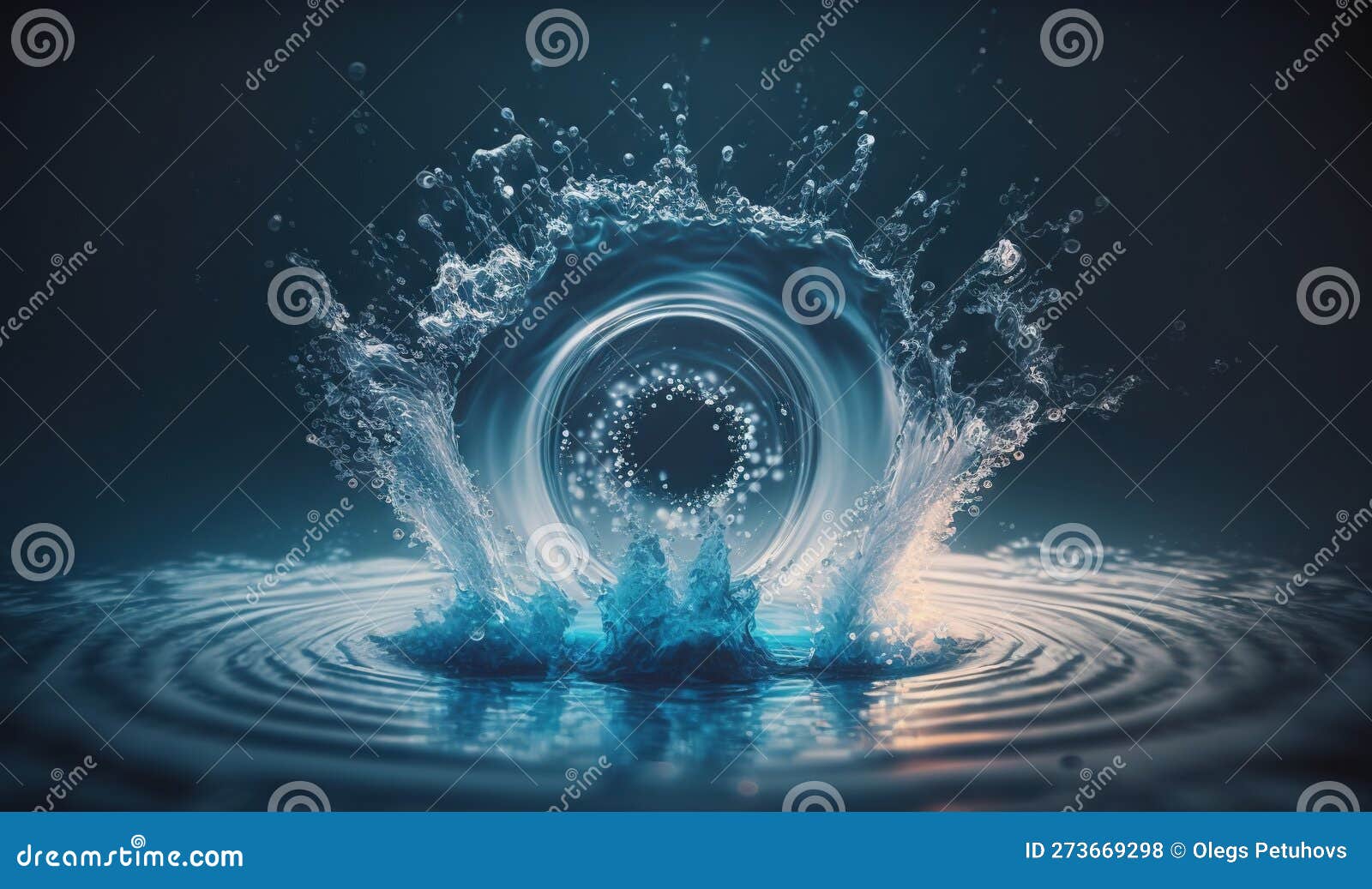 A Blue and White Photo of Water with a Circular Design Stock ...