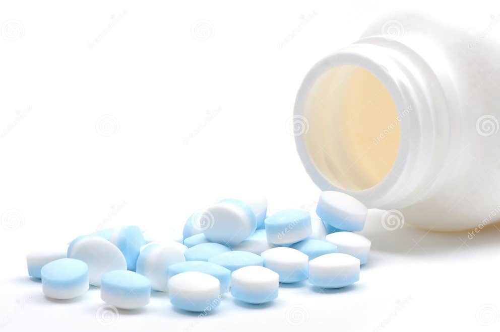 Blue and white pills stock image. Image of drug, blue - 7490863