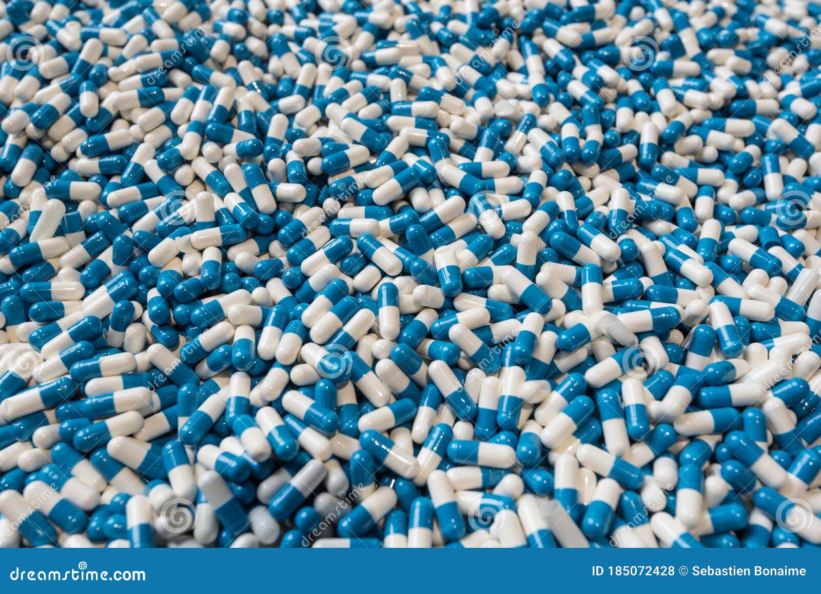 Blue and White Pills Closeup Stock Photo - Image of medication, drugs ...