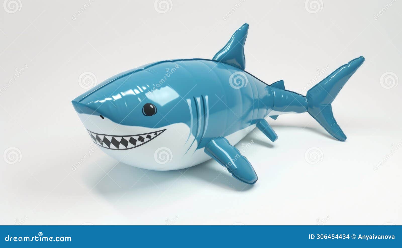 A Blue and White Plastic Shark Toy on a White Surface, Funny Cute ...