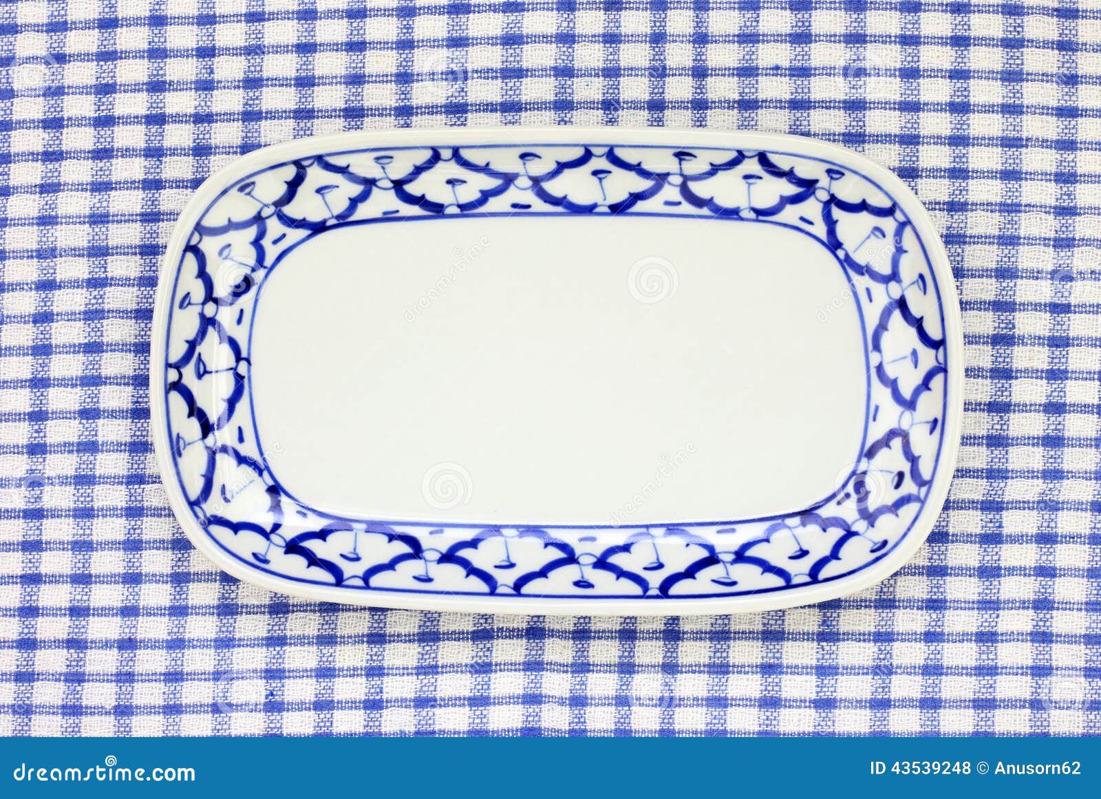 Blue and White Plate Pineapple Pattern Traditional Style Stock Photo ...