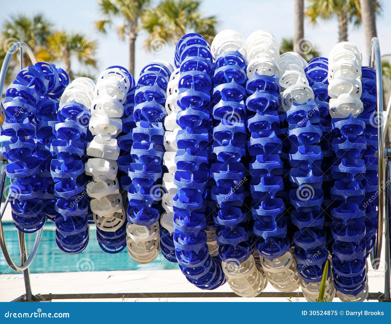 Blue and White Pool Divider Stock Image - Image of plastic, pool: 30524875
