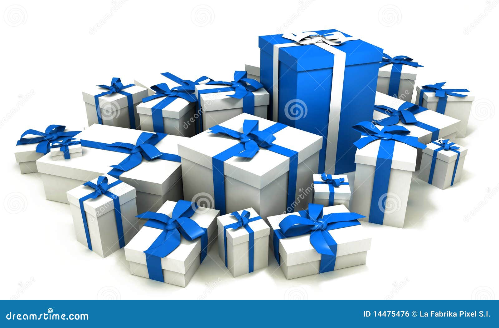 Blue and white presents stock illustration. Illustration of wrapped ...