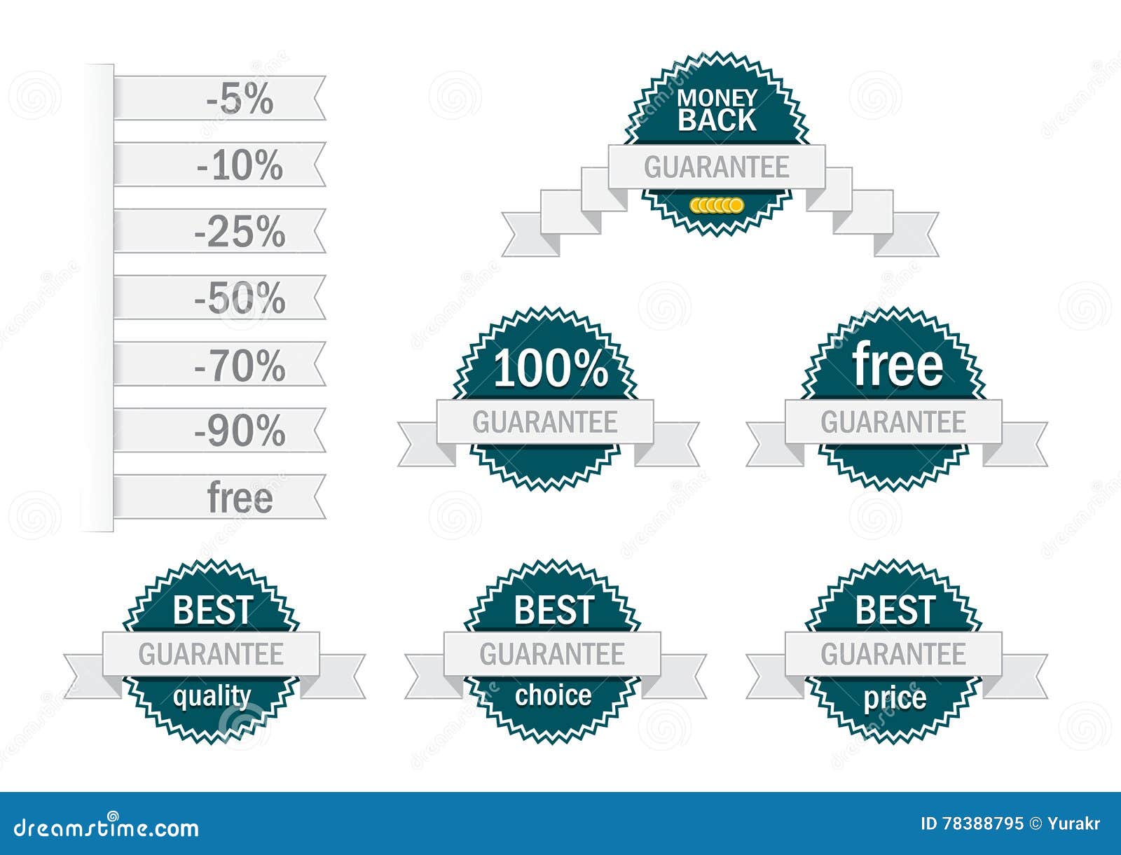 Blue and White Promotional Labels Stock Vector - Illustration of ...