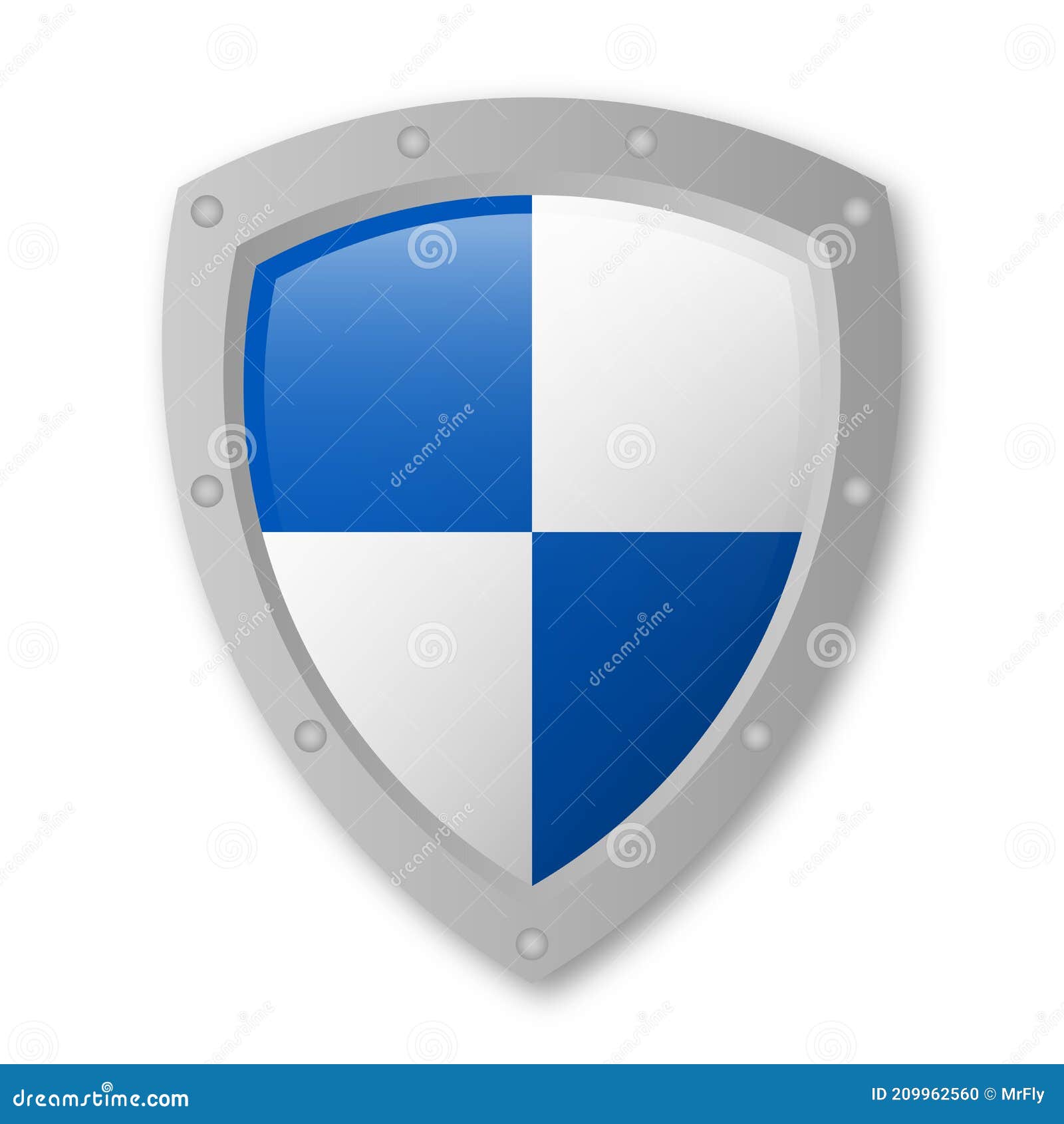 Blue and White Protection Shield, Vector Illustration Stock Vector ...