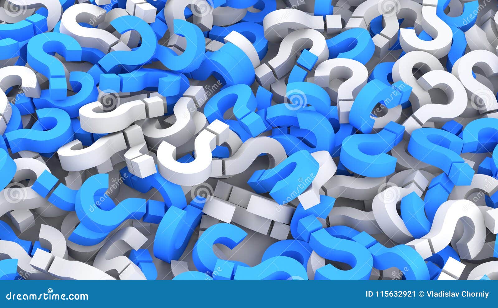 Blue and White Question Marks Stock Illustration - Illustration of ...