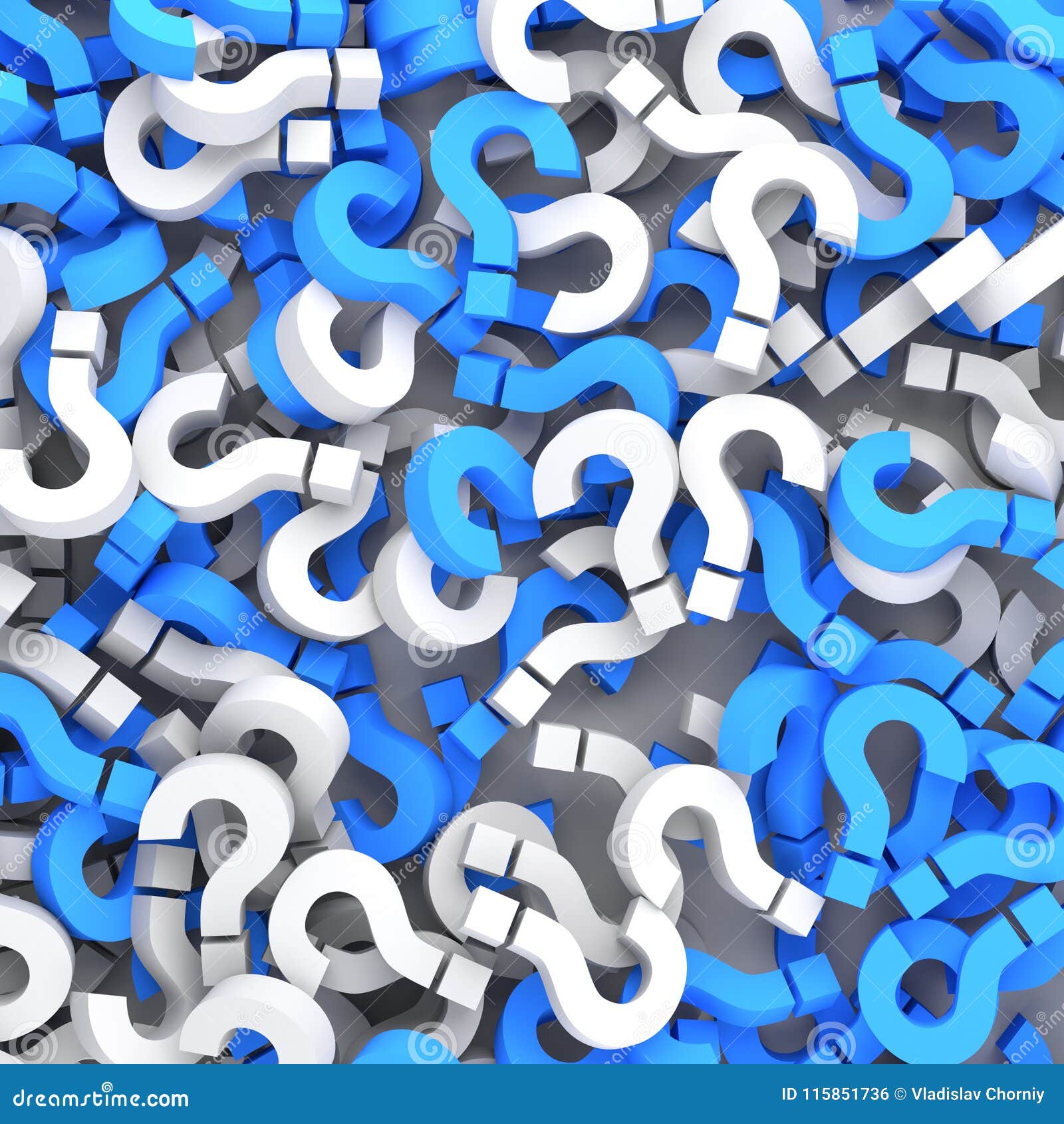 Blue and White Question Marks Stock Illustration - Illustration of ...