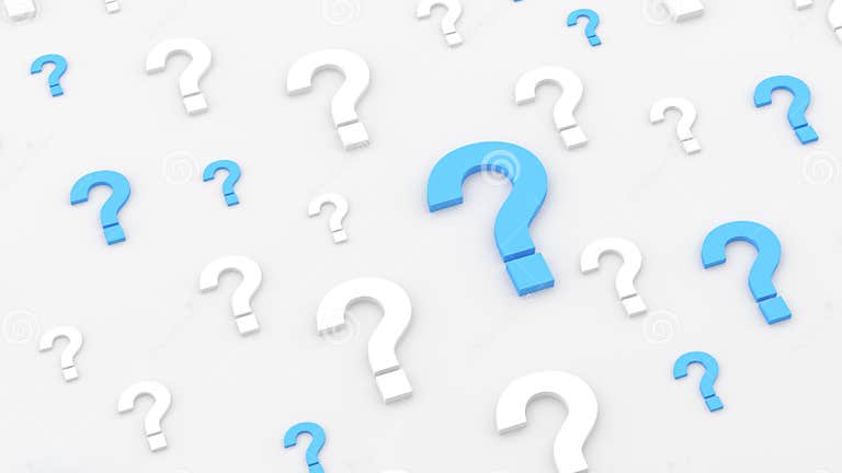 Blue and White Question Marks Stock Illustration - Illustration of ...
