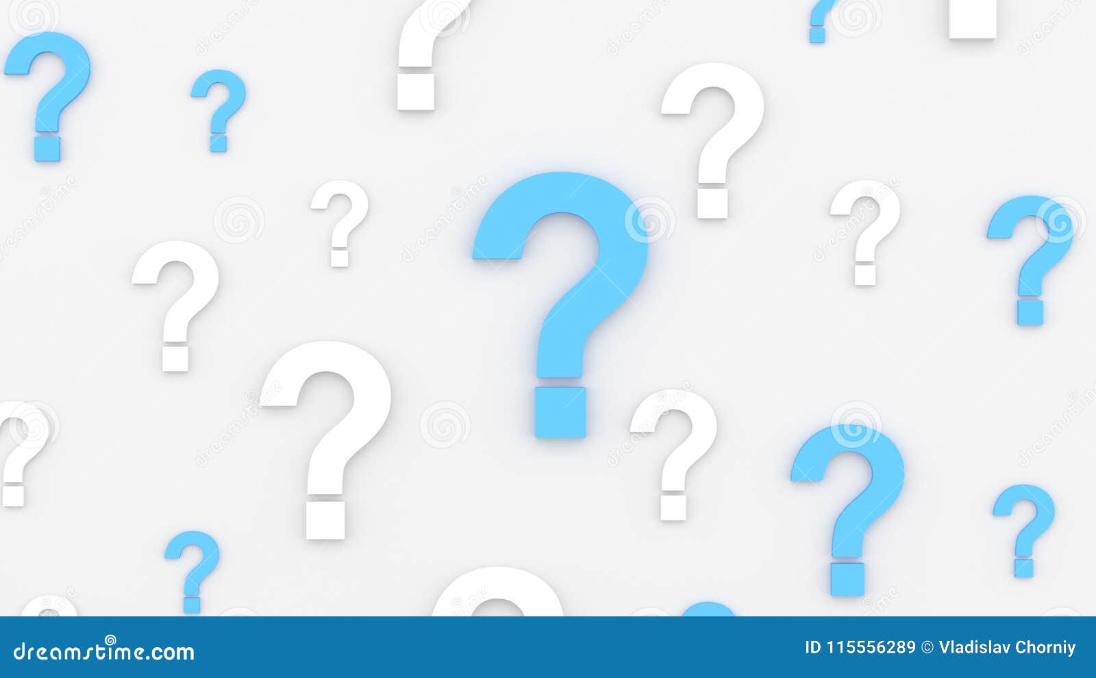Blue and White Question Marks Stock Illustration - Illustration of ...