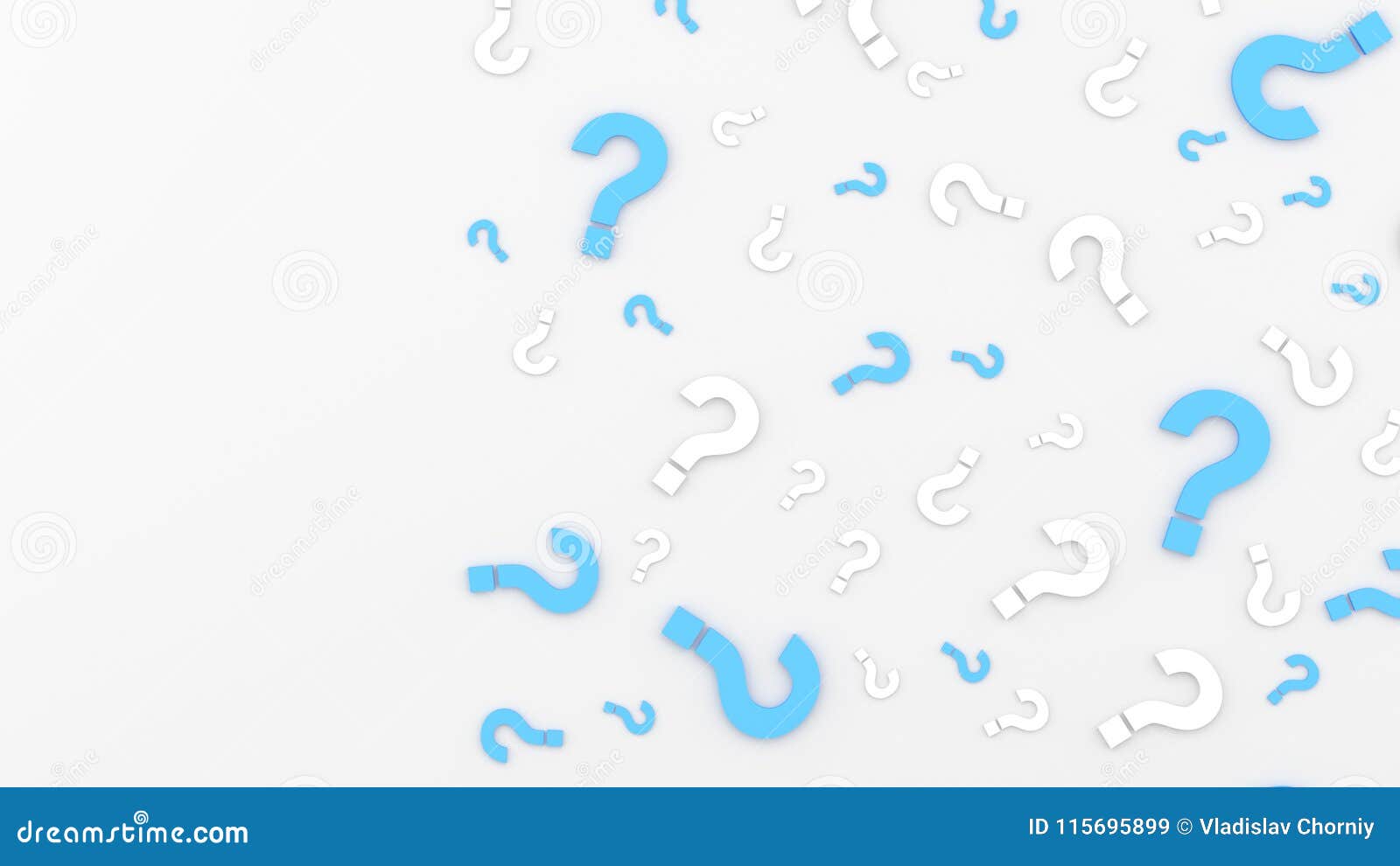 Blue and White Question Marks Stock Illustration - Illustration of idea ...