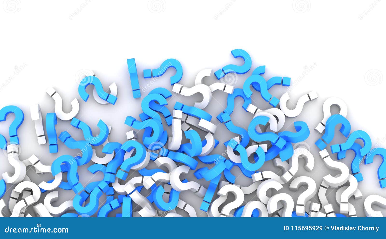 Blue and White Question Marks Stock Illustration - Illustration of ...