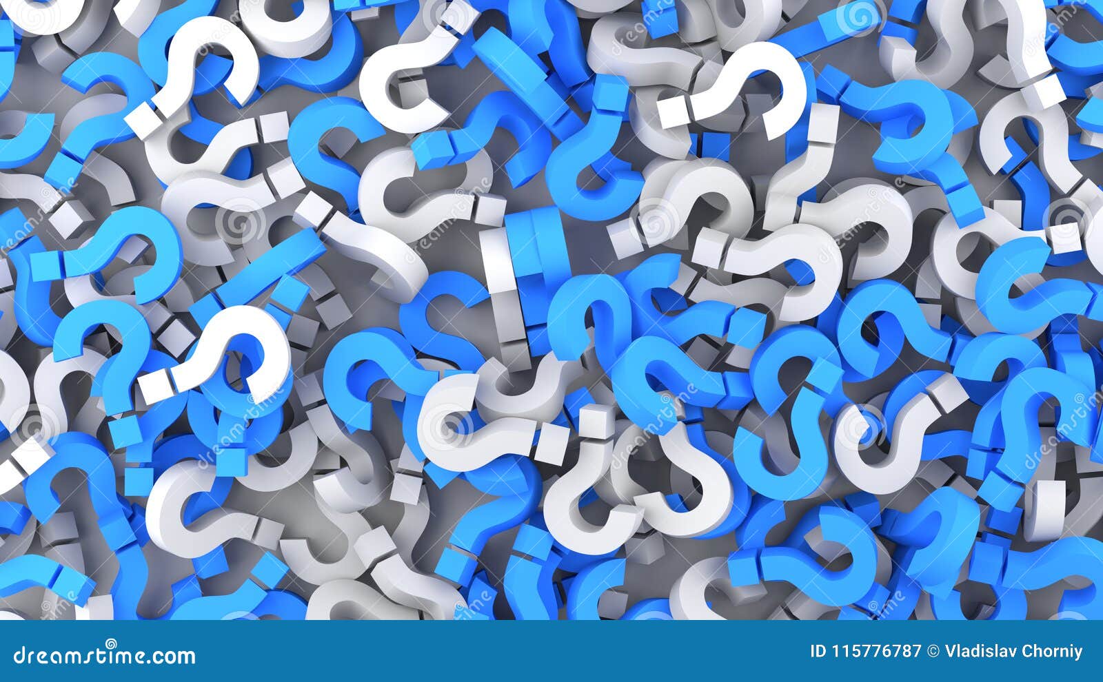 Blue and White Question Marks Stock Illustration - Illustration of ...