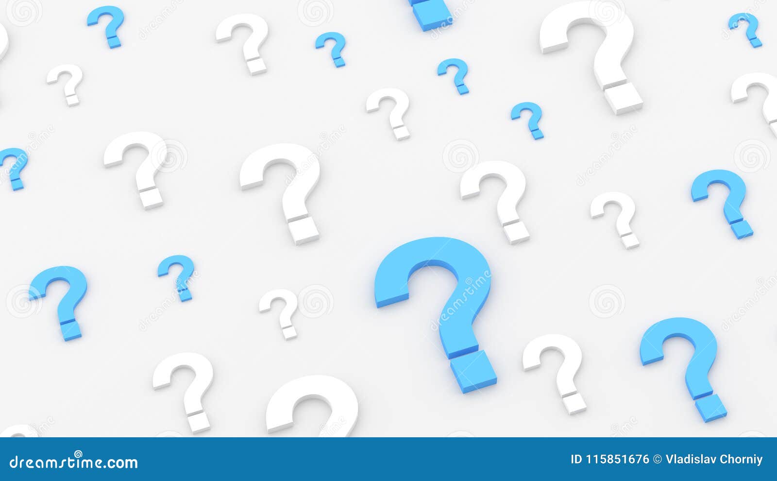 Blue and White Question Marks Stock Illustration - Illustration of ...