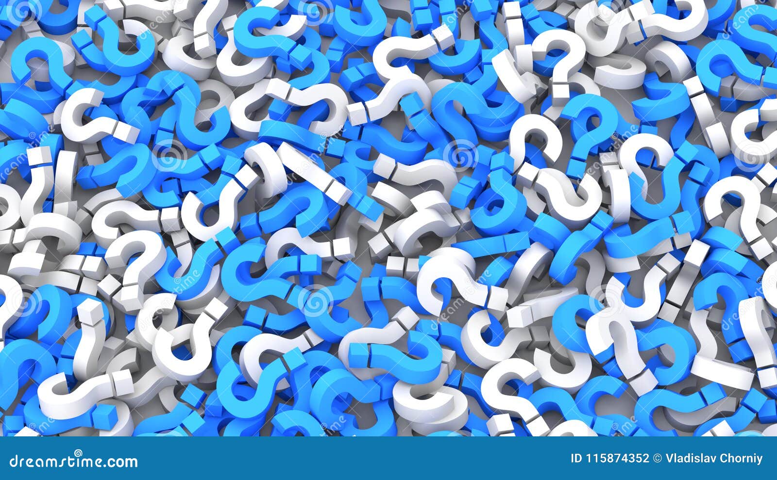 Blue and White Question Marks Stock Illustration - Illustration of help ...
