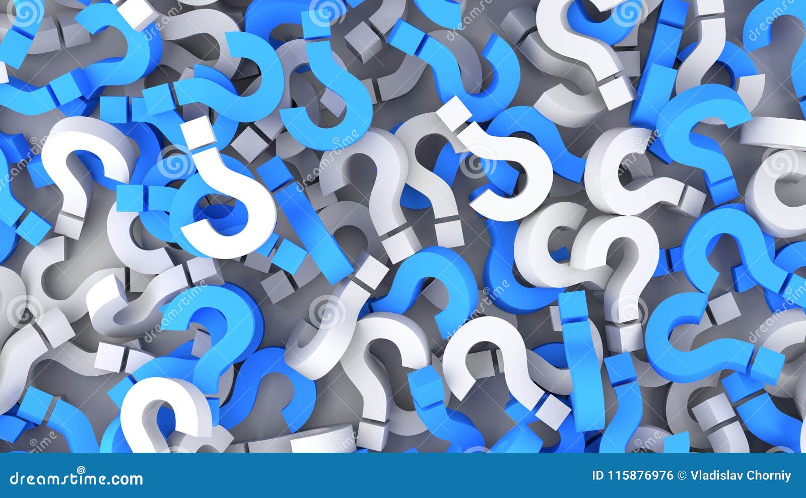 Blue and White Question Marks Stock Illustration - Illustration of ...