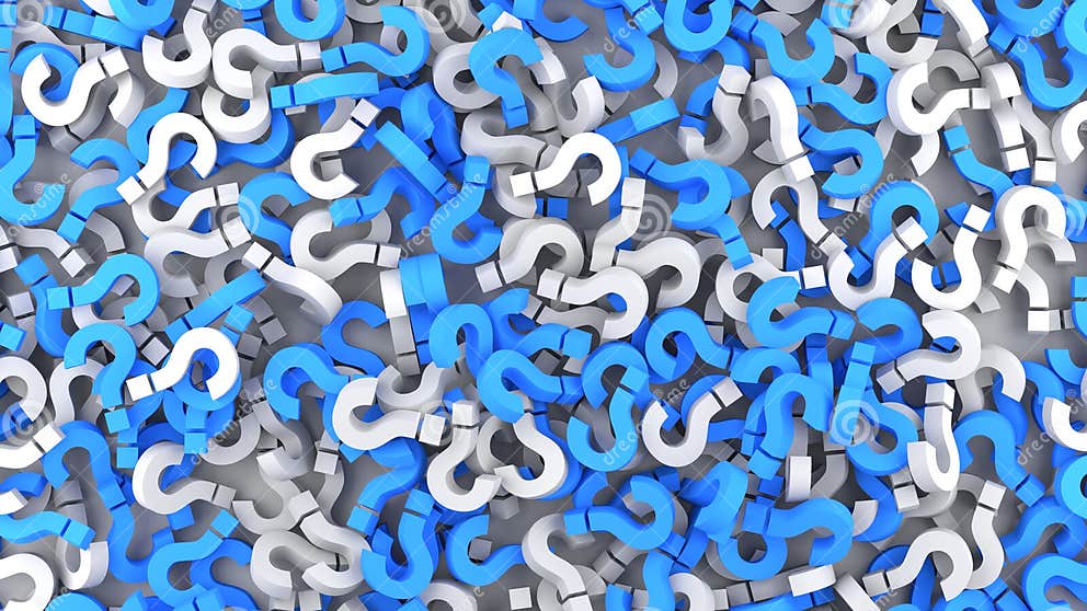Blue and White Question Marks Stock Illustration - Illustration of ...