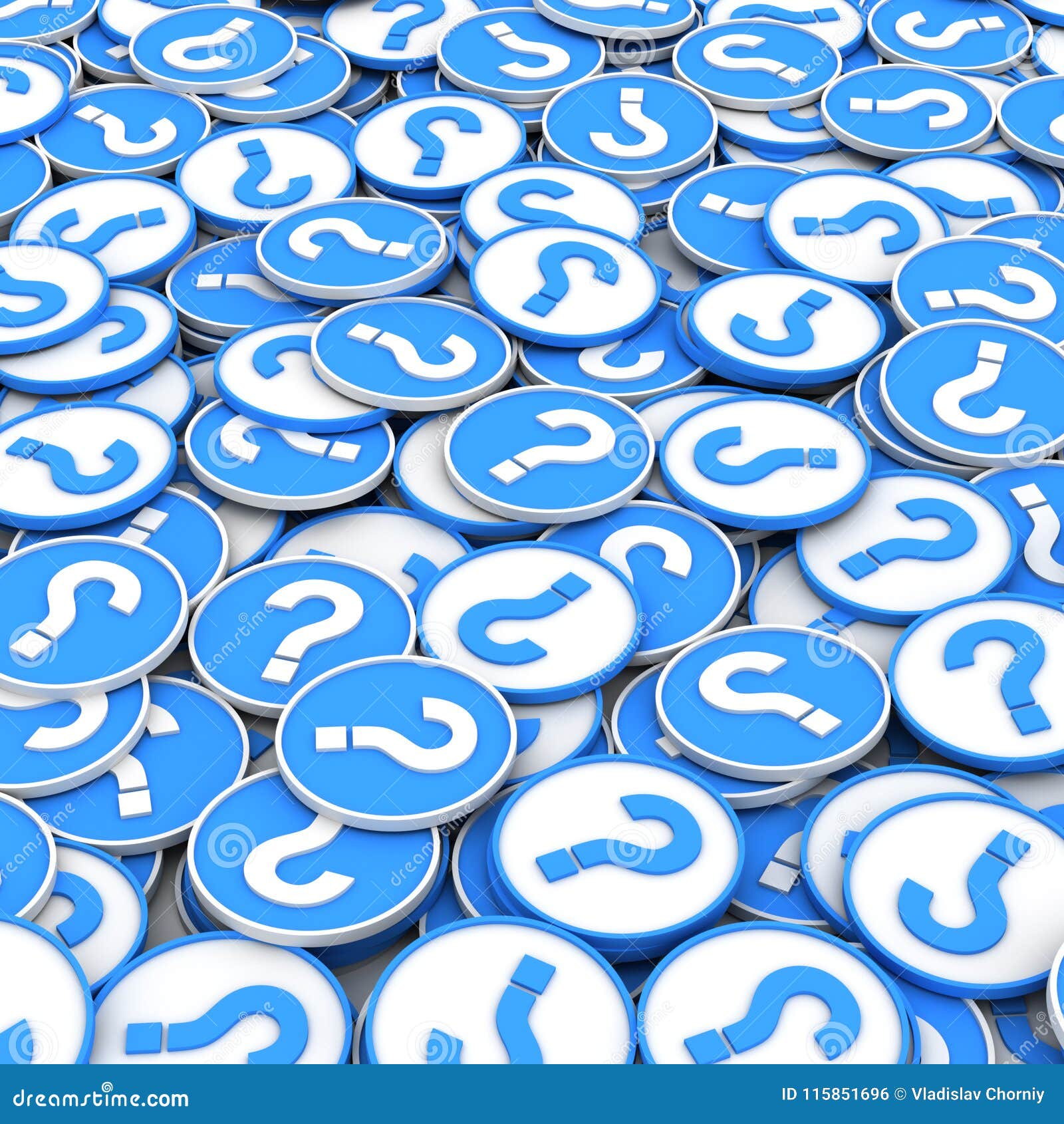 Blue and White Question Marks Stock Illustration - Illustration of ...
