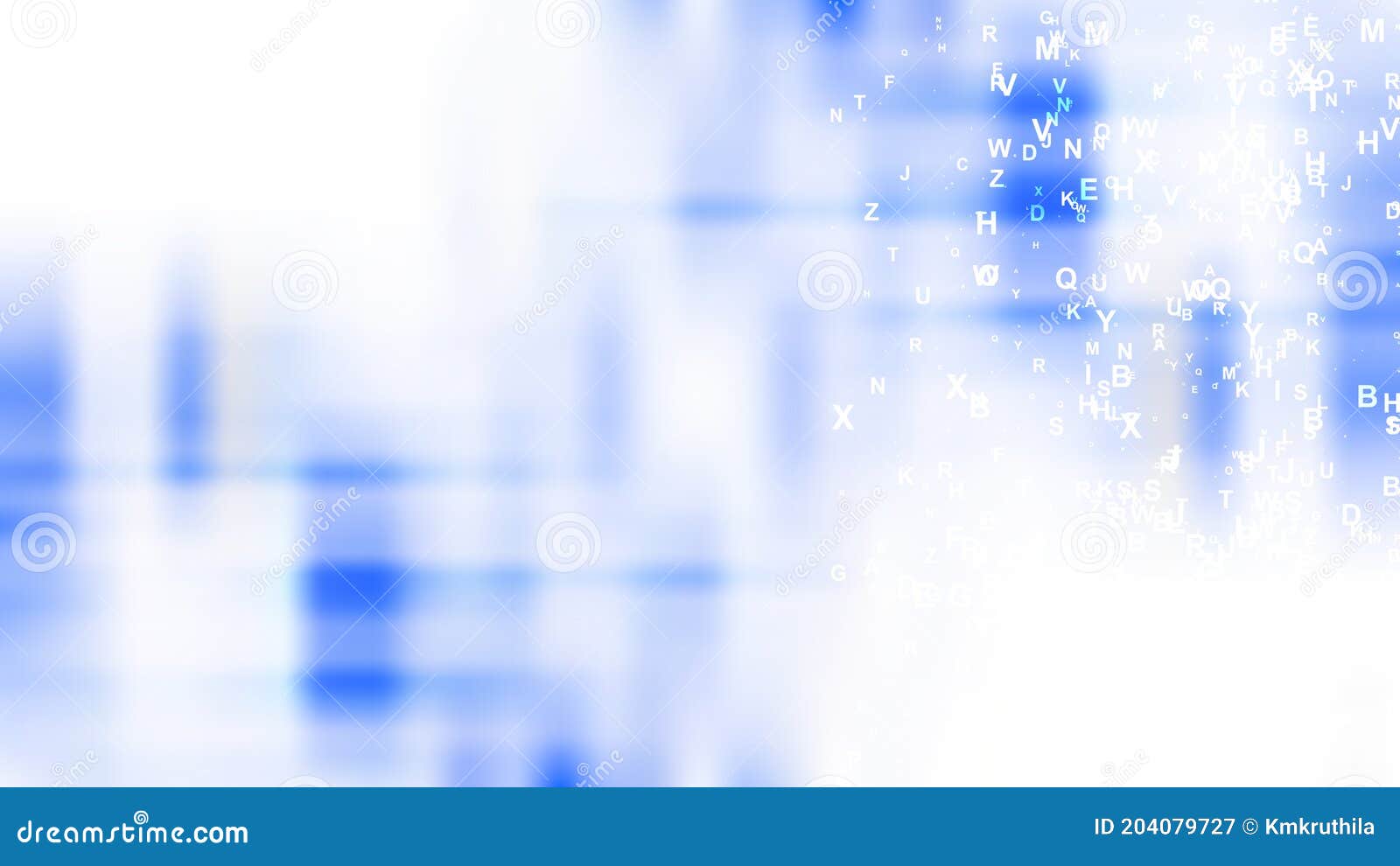 Blue and White Random Alphabet Letters Background Vector Graphic Stock ...