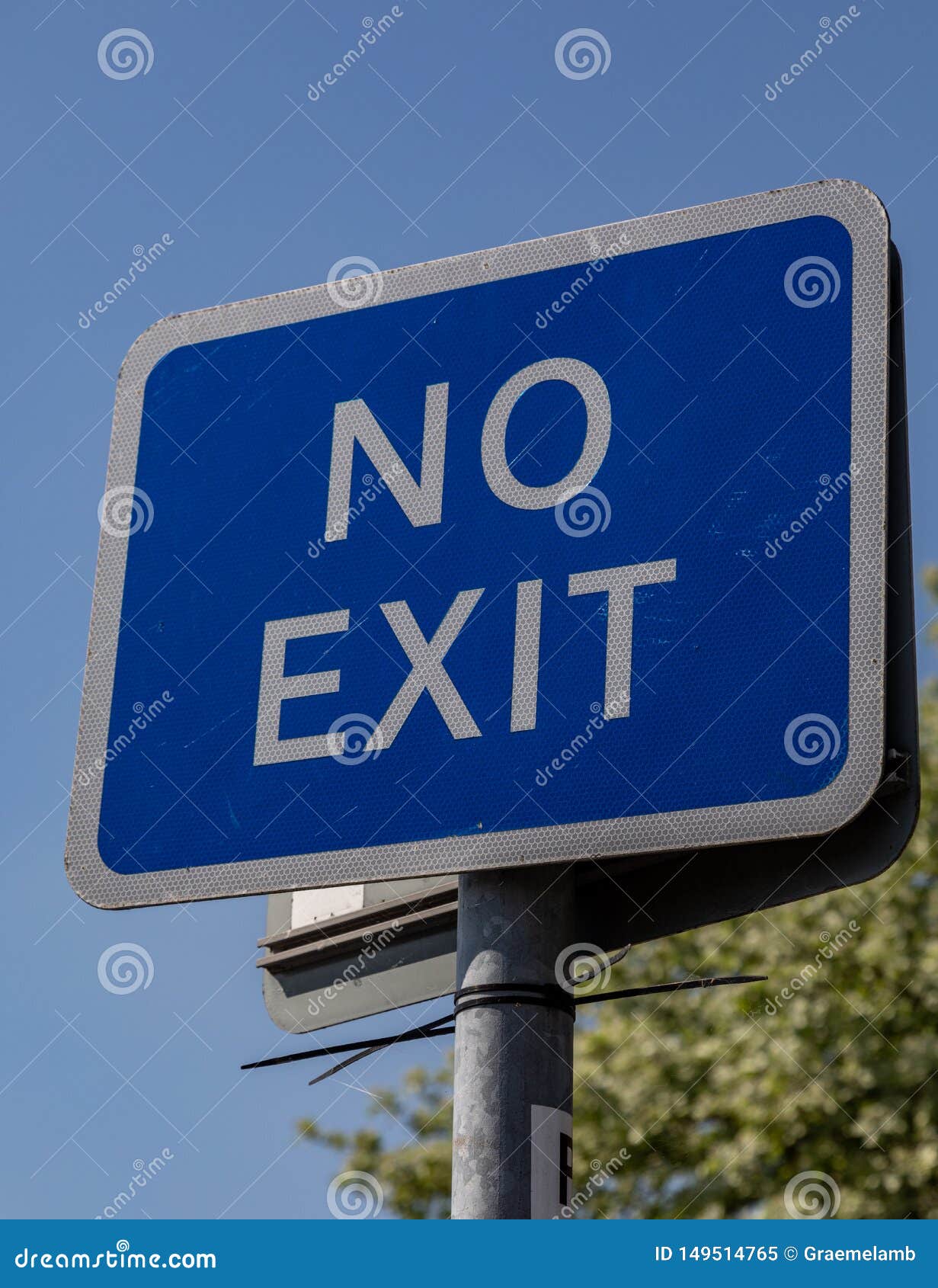 Blue and White Rectangular No Exit Sign at the Exit To a Car Park ...