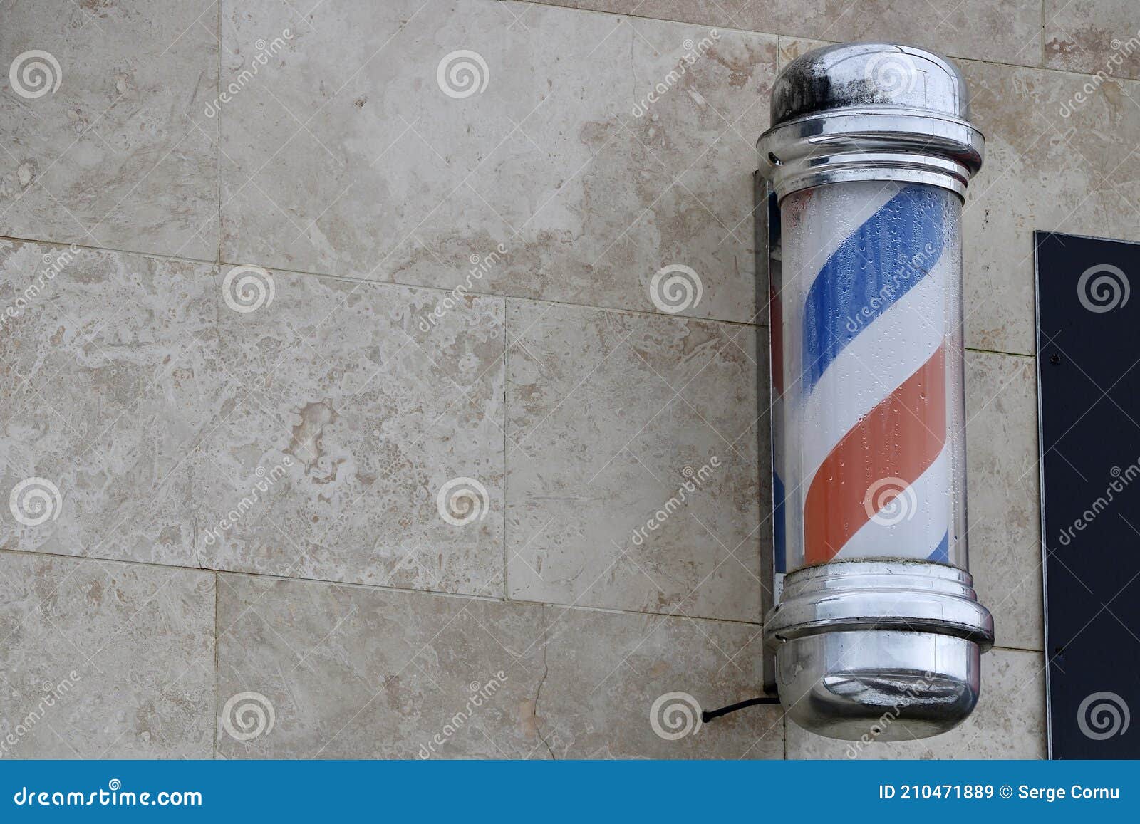 Blue White and Red Barber Pole Stock Image - Image of barber, shop ...